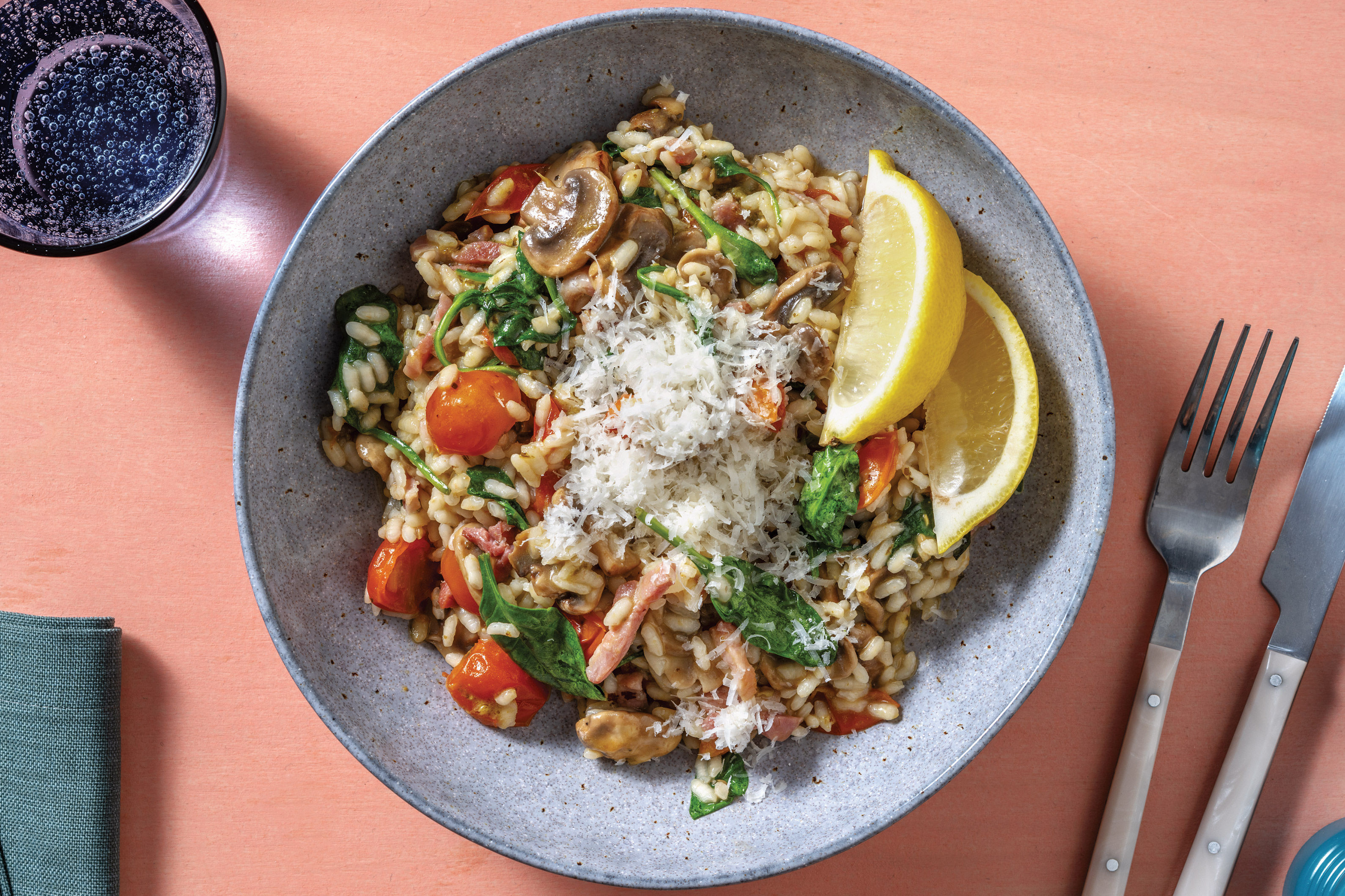 Easy Pesto, Bacon & Mushroom Risotto Recipe | HelloFresh