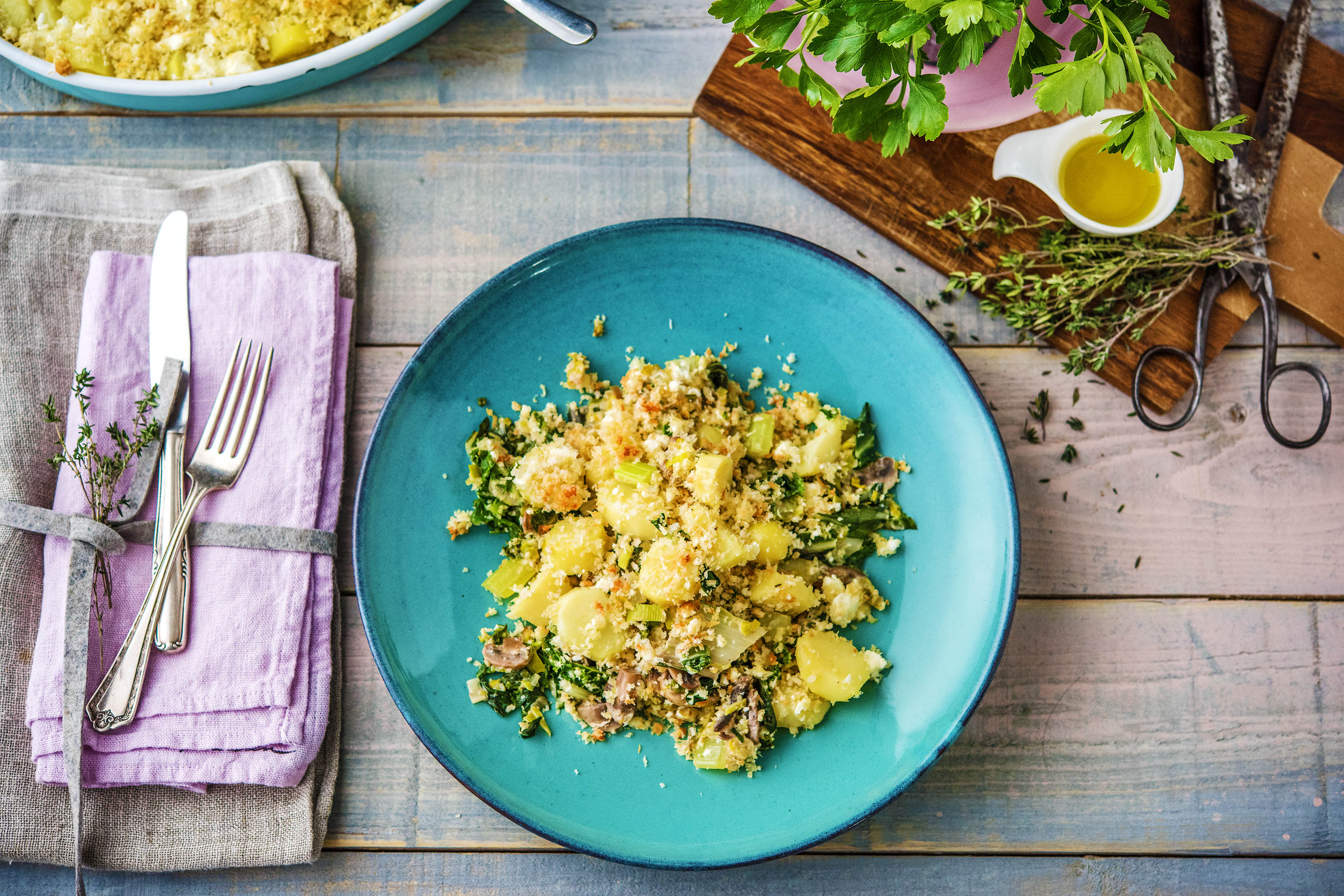 Feta, Leek & Kale Pie with Mushrooms Recipe | HelloFresh