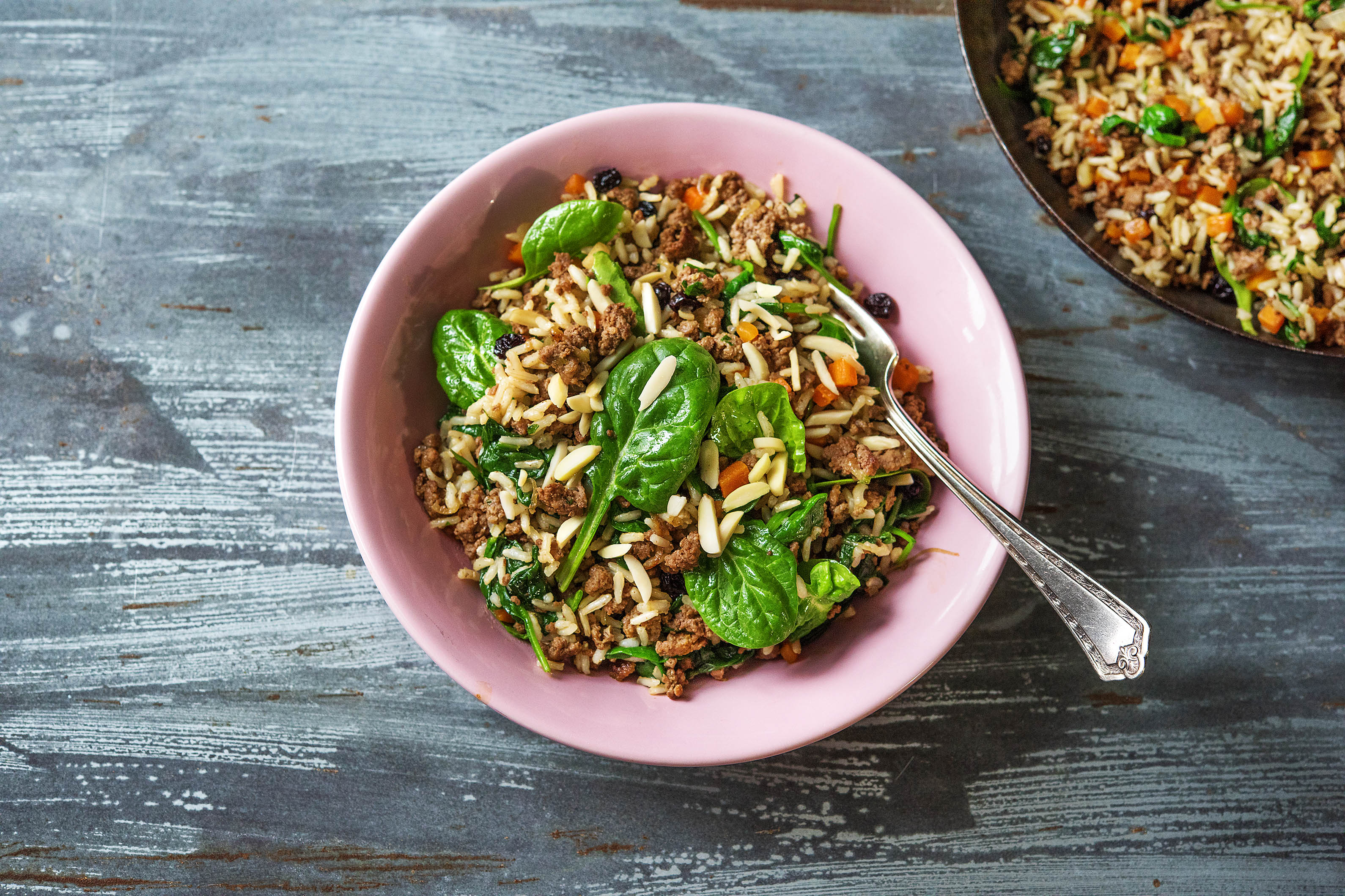 Mediterranean Lamb Hashweh Rice with Almonds Recipe | HelloFresh