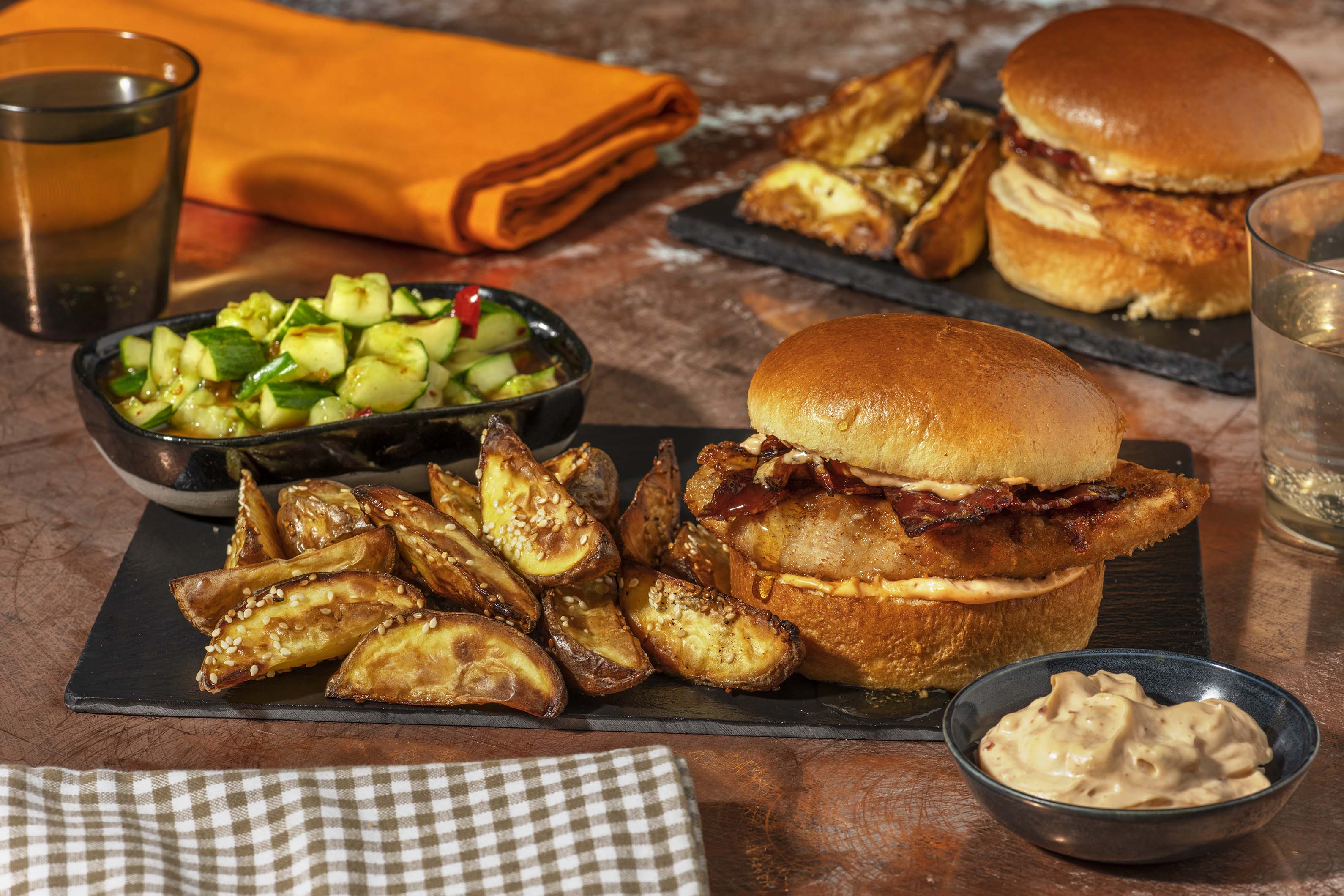 Fried Chicken and Honey Butter Bacon Burger Recipe | HelloFresh