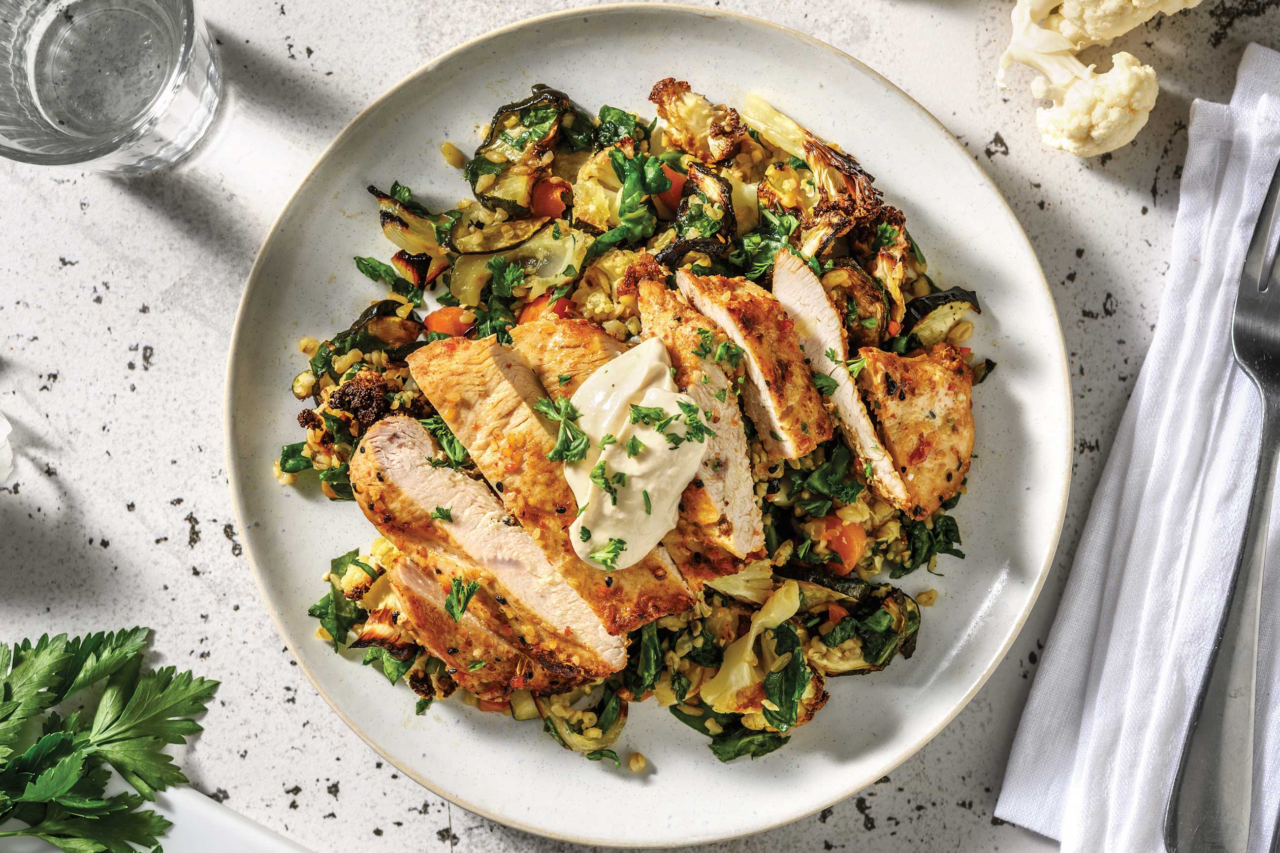 Dukkah Chicken & Tahini Dressing Recipe | HelloFresh