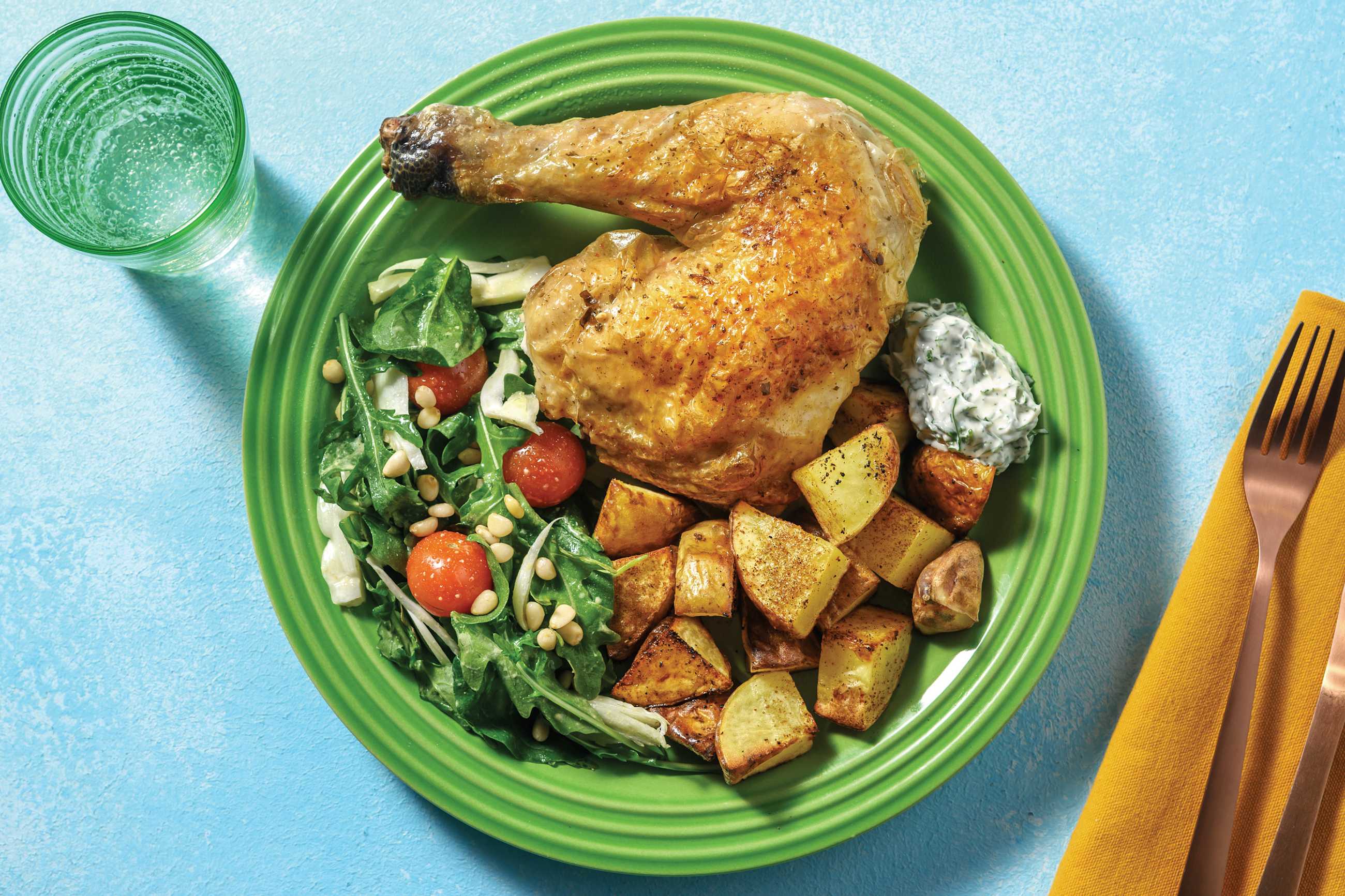 Garlicky Roast Chicken & Potato Chunks Recipe | HelloFresh