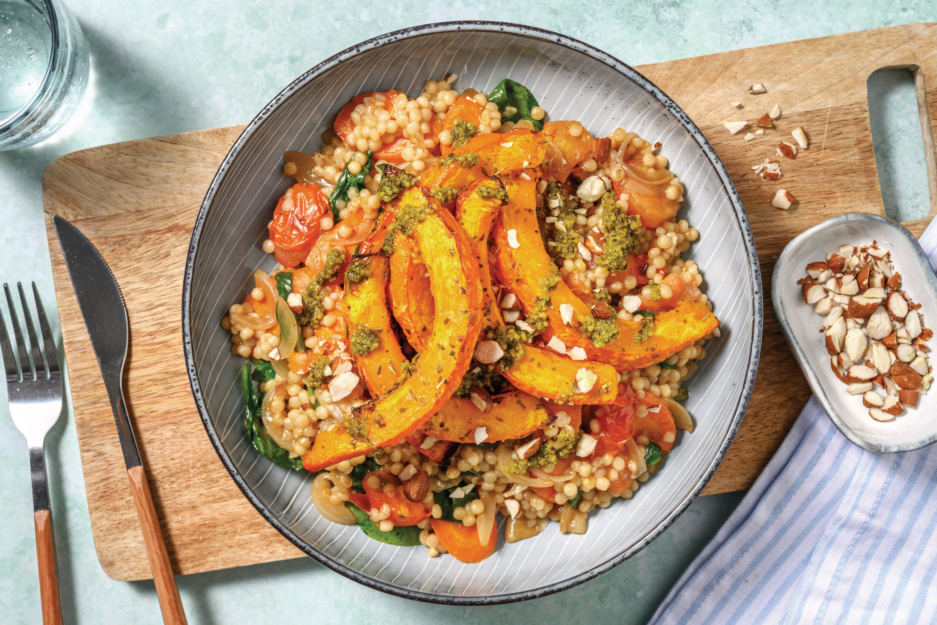 Garlicky Roast Pumpkin & Veggie Pearl Couscous Recipe | HelloFresh