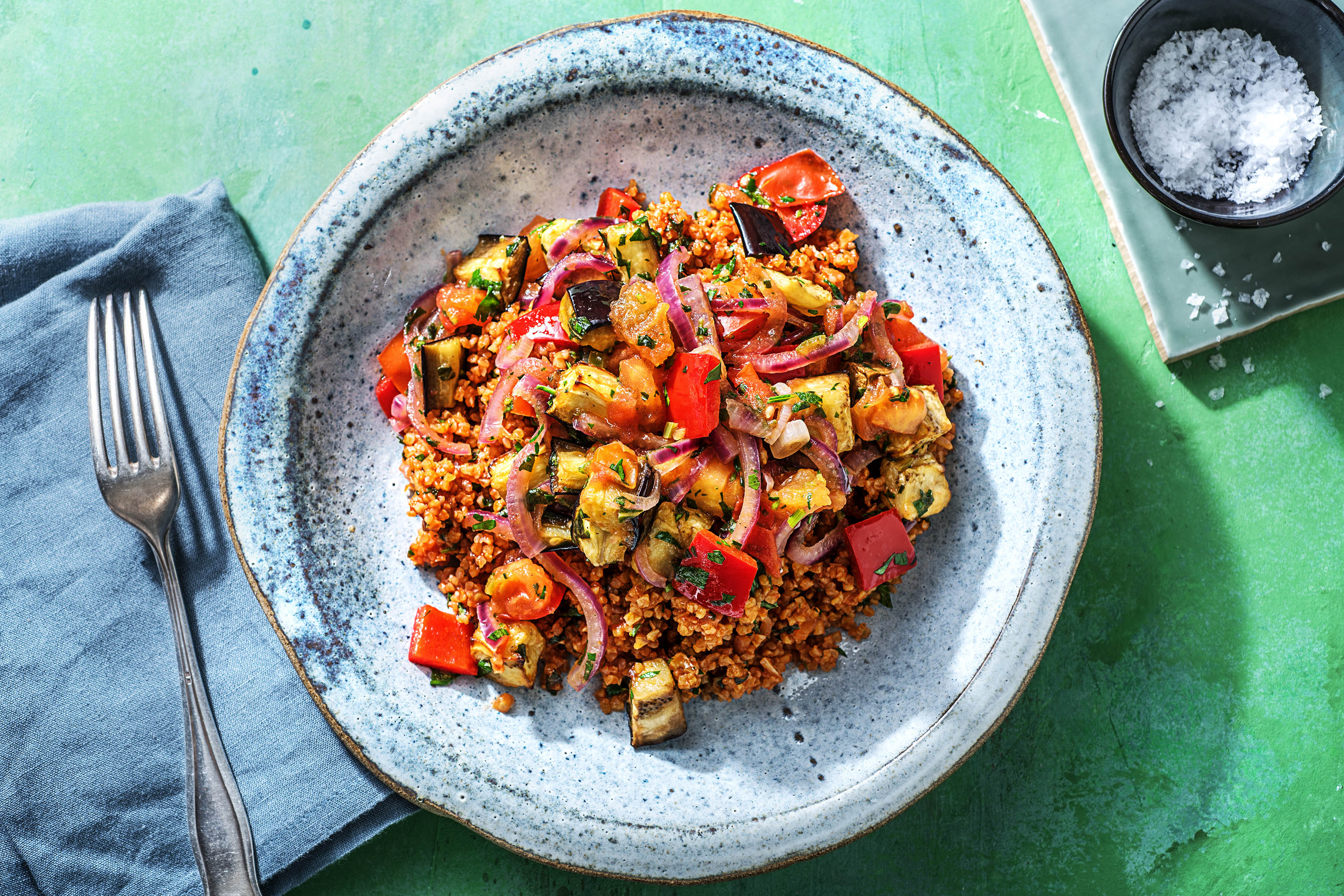 Aubergine Stew with Bulgar Recipe | HelloFresh