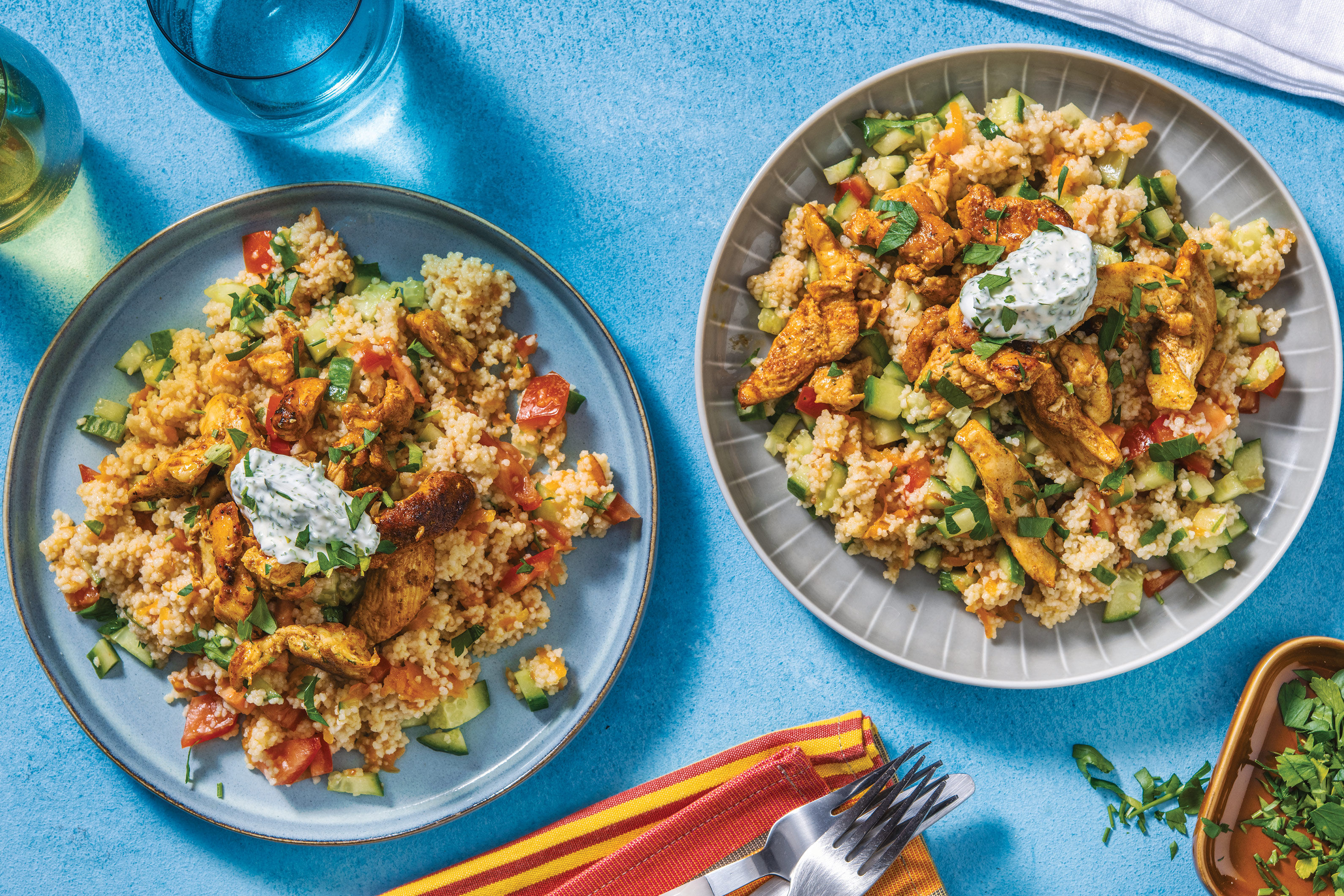 Golden Chicken Strips & Carrot Couscous Salad Recipe | HelloFresh