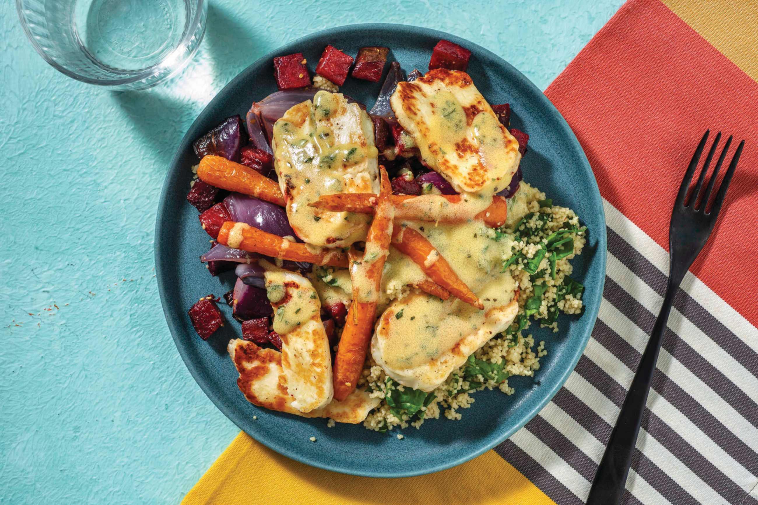 Golden Haloumi & Baby Carrots Recipe | HelloFresh