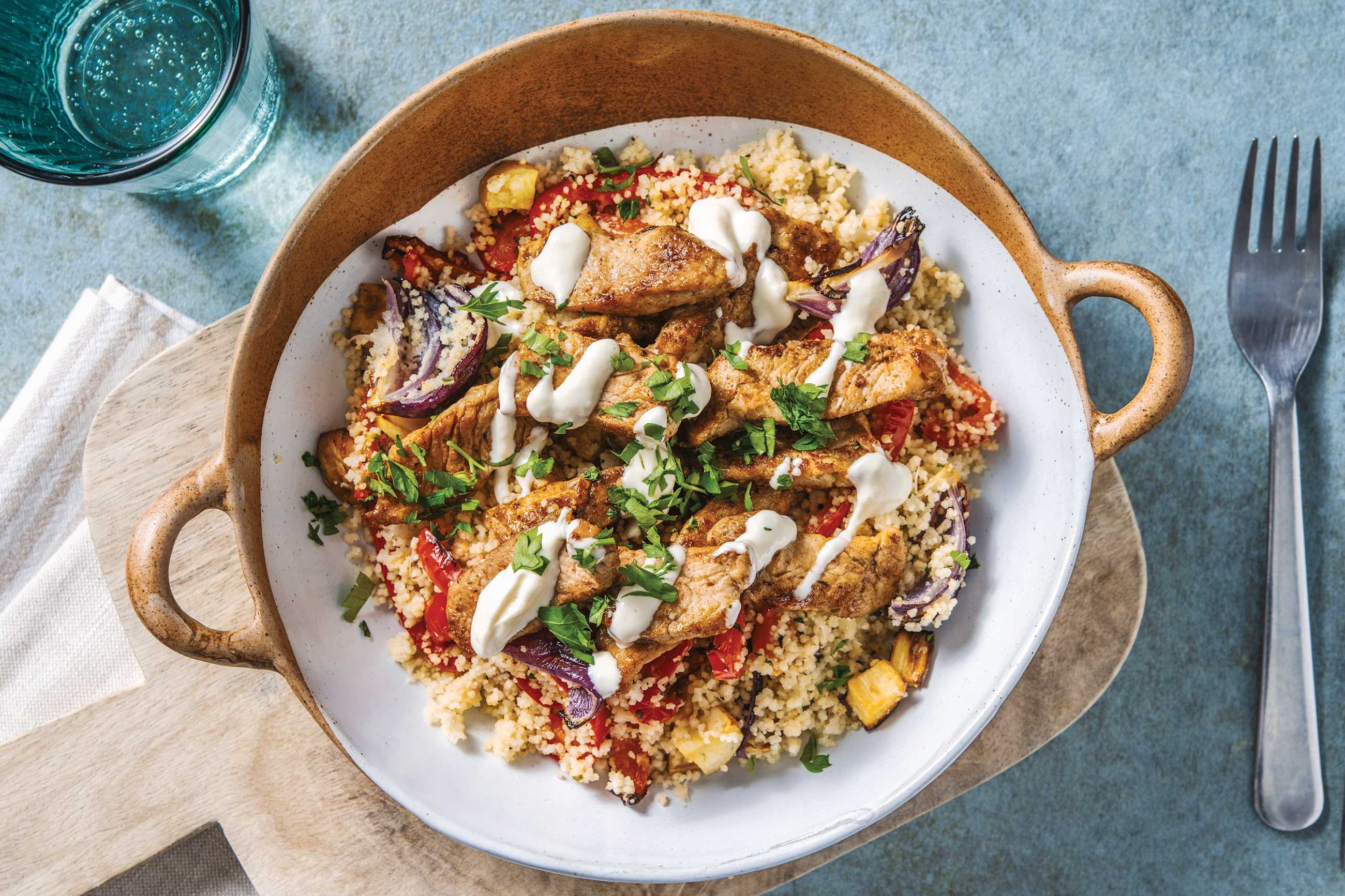 Golden Spiced Chicken & Roast Veggie Couscous Recipe | HelloFresh