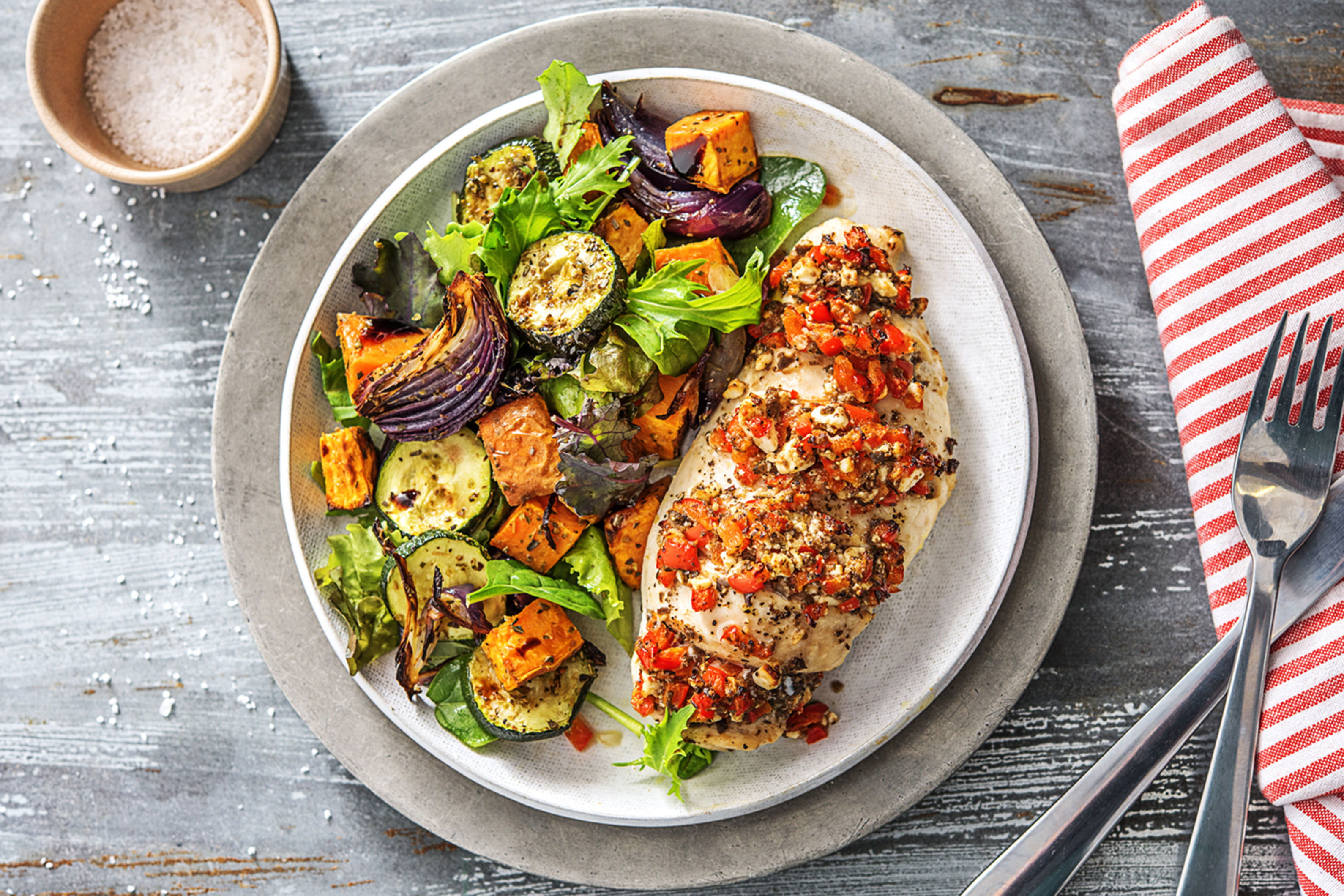 Hasselback Chicken with Roast Veggies Recipe | HelloFresh