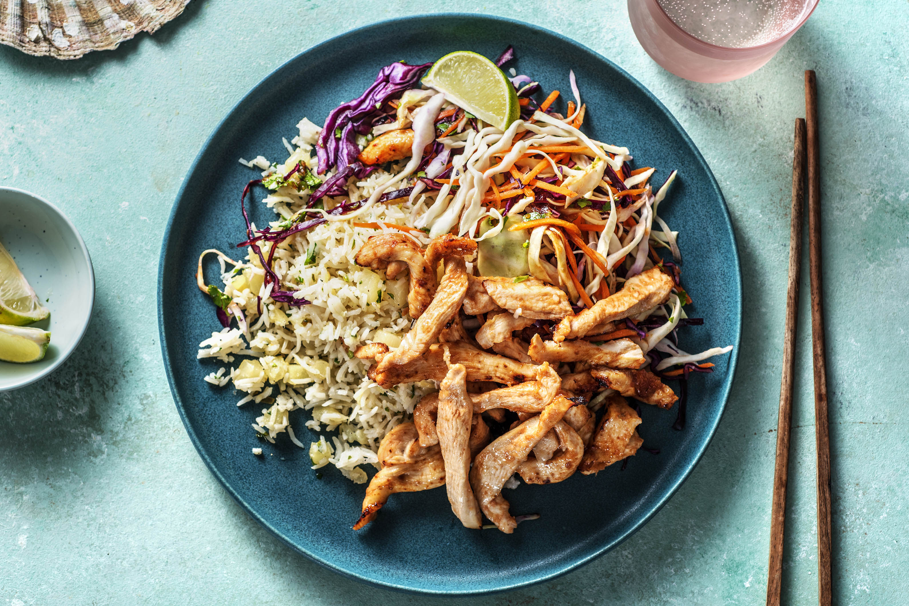 Chicken with Pineapple Rice and Slaw Recipe | HelloFresh