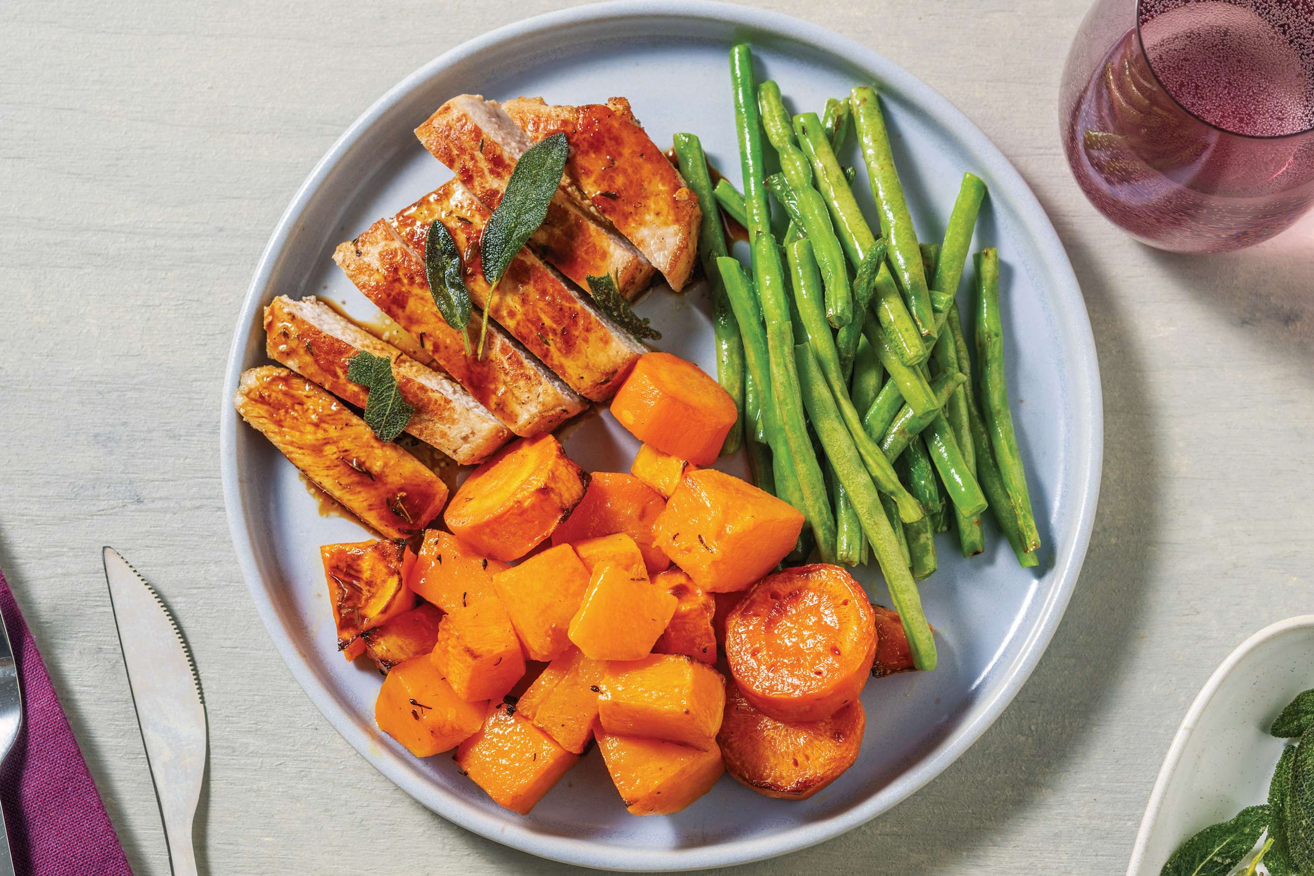 Herb-Mushrom Pork & Onion Chutney Recipe | HelloFresh