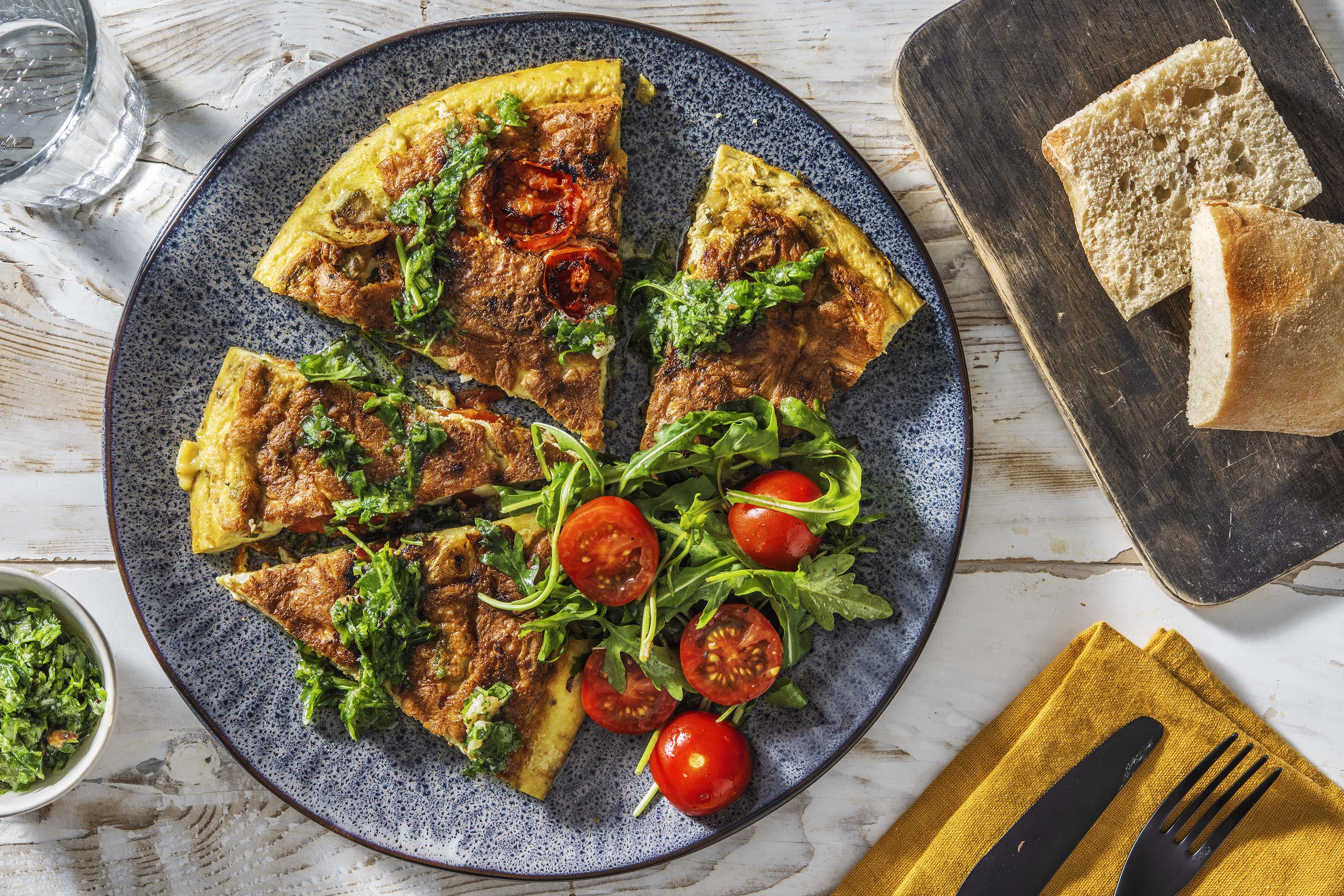 Herby Italian Frittata with Rocket Pesto, Recipe | HelloFresh