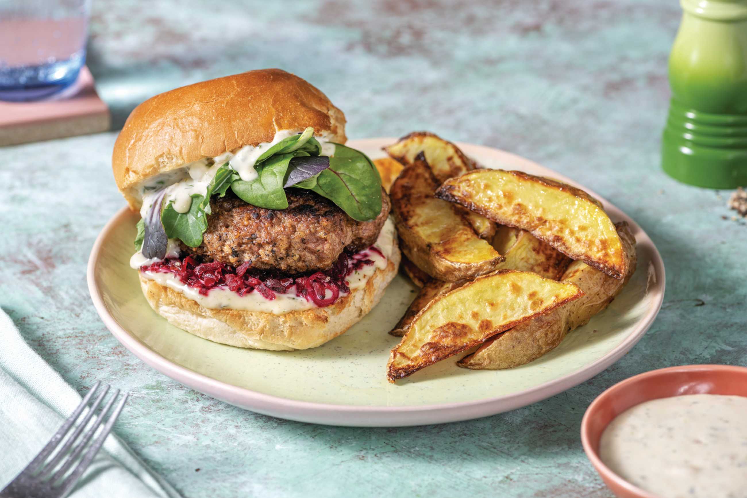 Lamb & Beetroot Relish Burger Recipe | HelloFresh