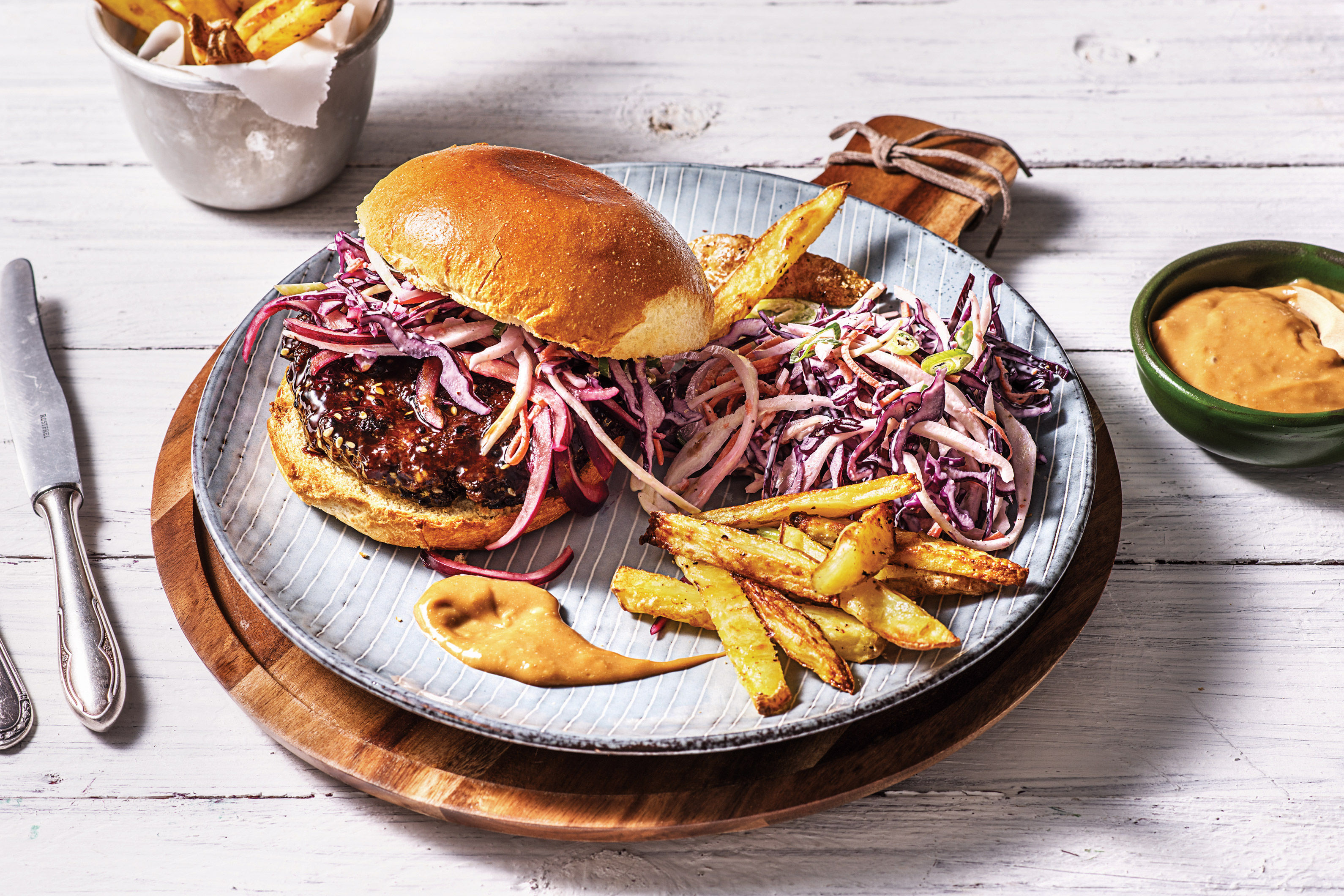 Hoisin Beef Burgers with Slaw Recipe | HelloFresh