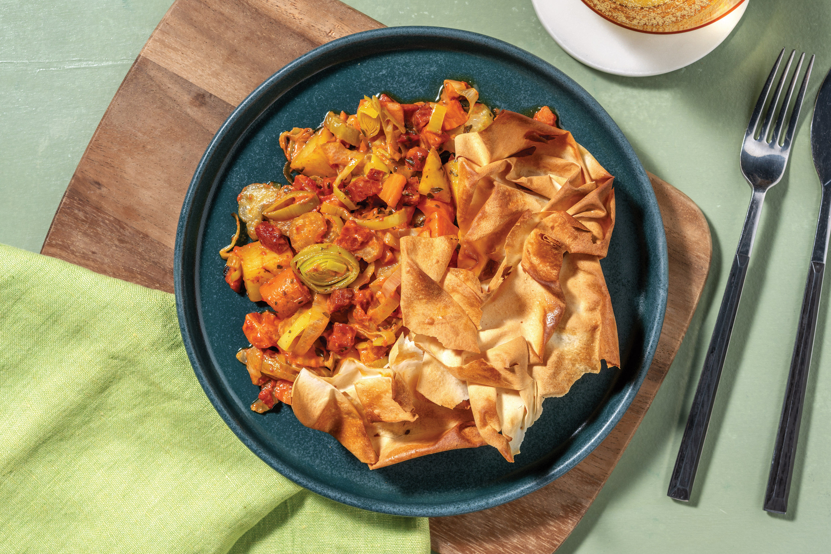 Homestyle Chorizo Filo Pie Recipe | HelloFresh