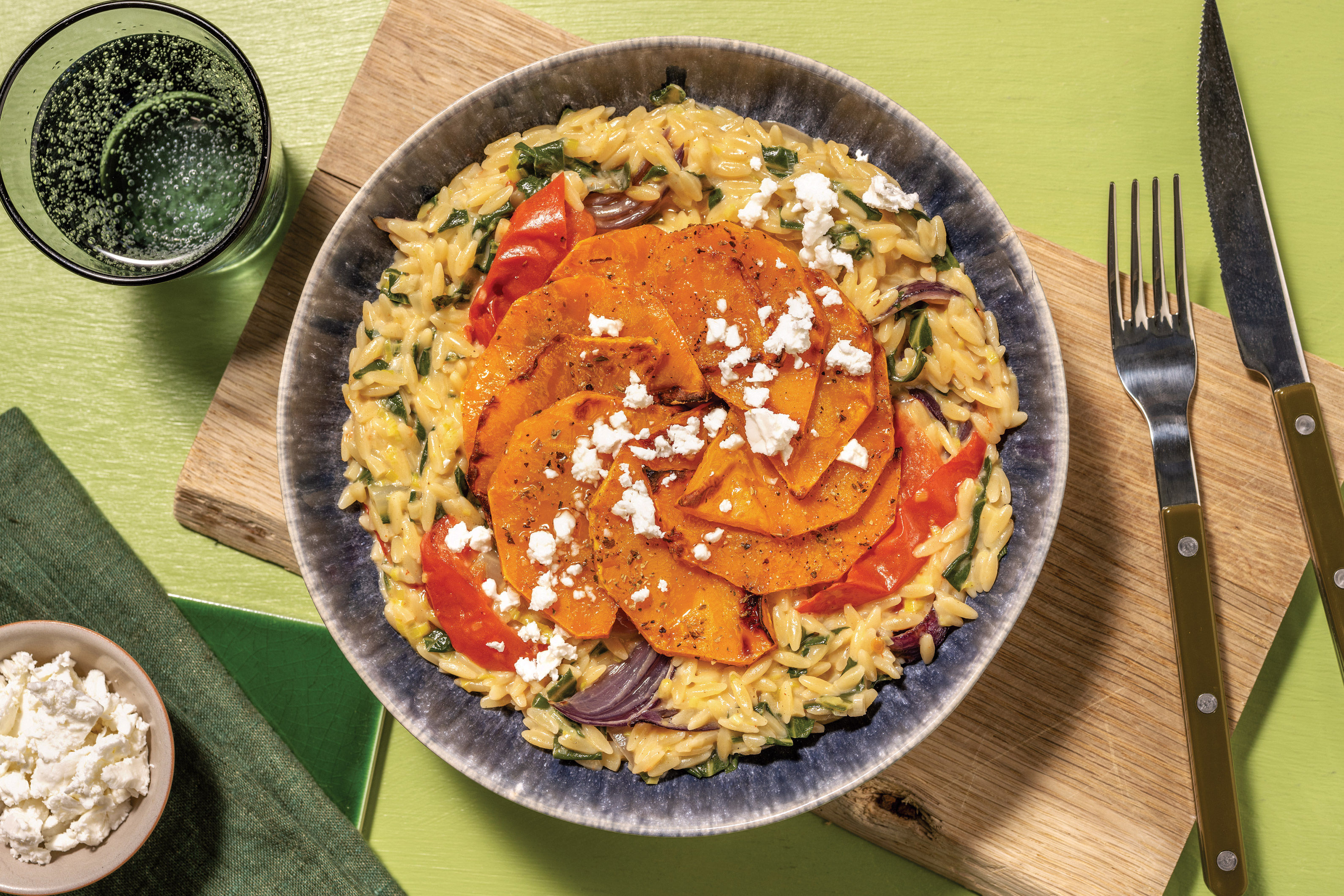Honey Roast Pumpkin & Creamy Onion Risoni Recipe | HelloFresh