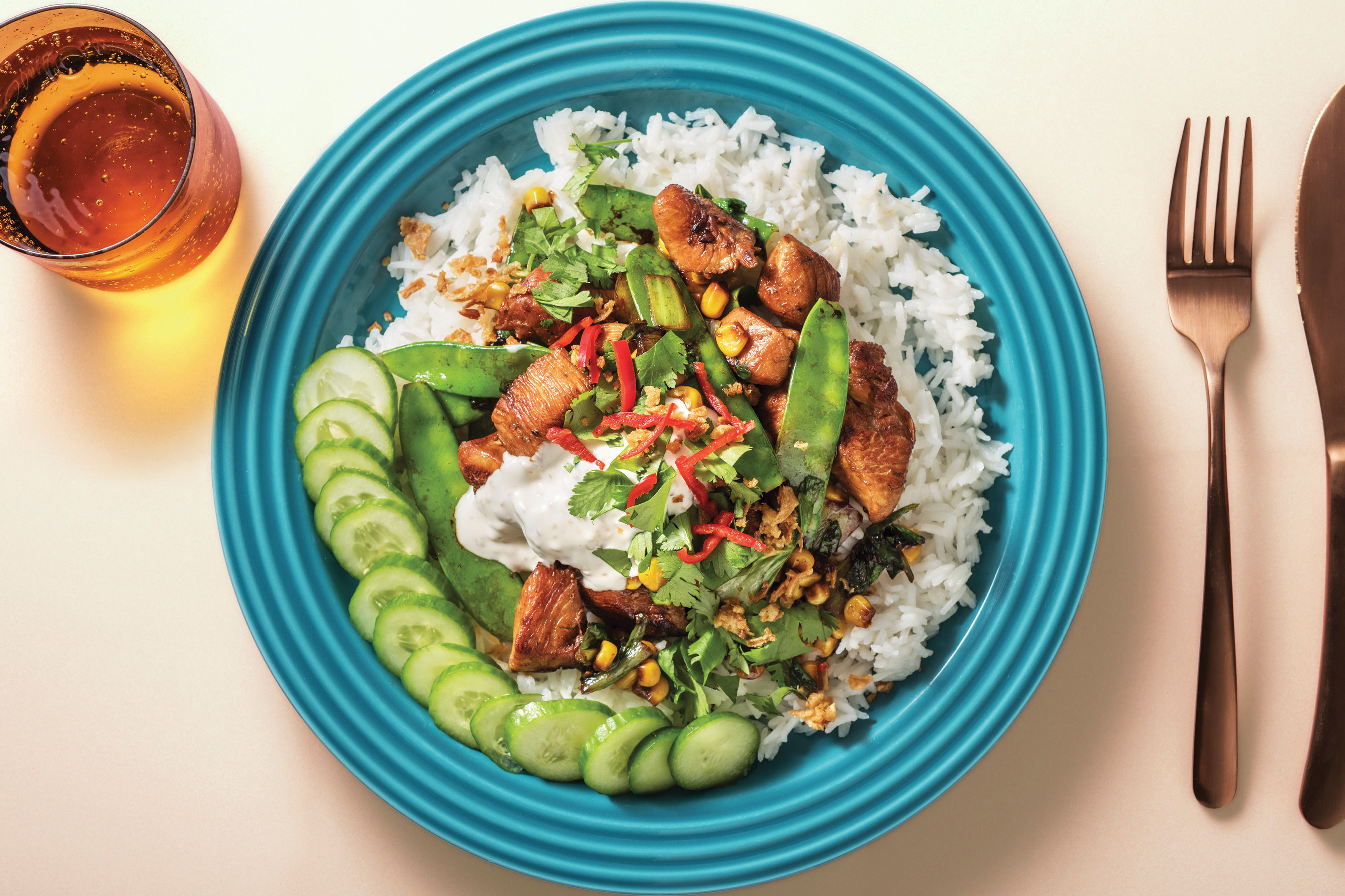 Asian Chicken Bowl with Garlic Aioli Recipe | HelloFresh