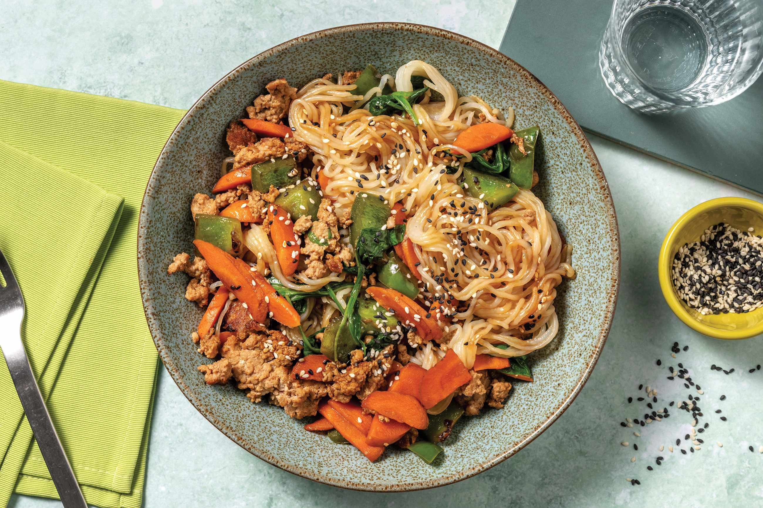 Quick Honey-Soy Pork & Konjac Noodles Recipe | HelloFresh