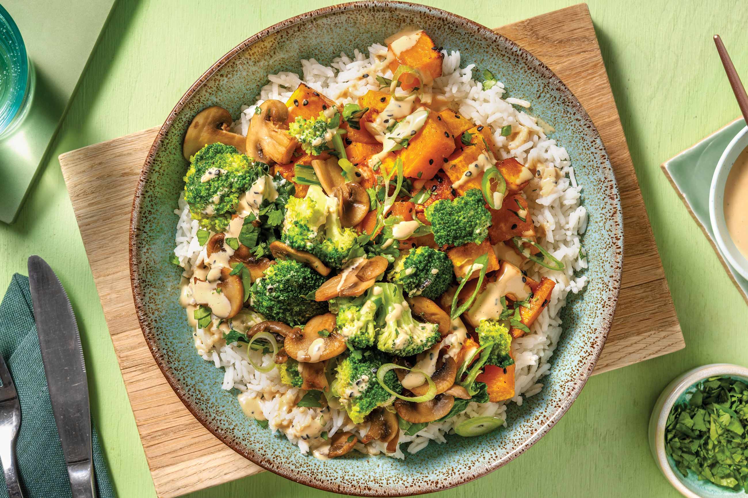 Honey-Soy Pumpkin & Garlic Rice Bowl Recipe | HelloFresh