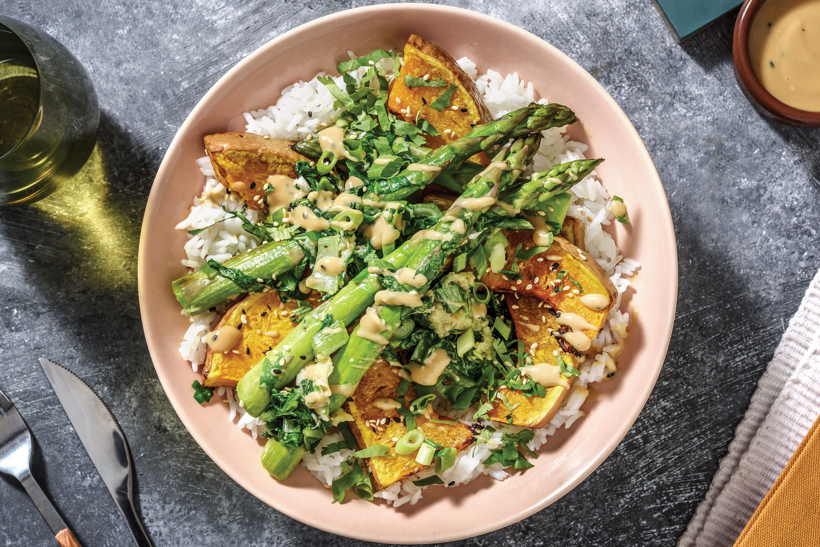 Honey-Soy Pumpkin & Garlic Rice Bowl Recipe | HelloFresh