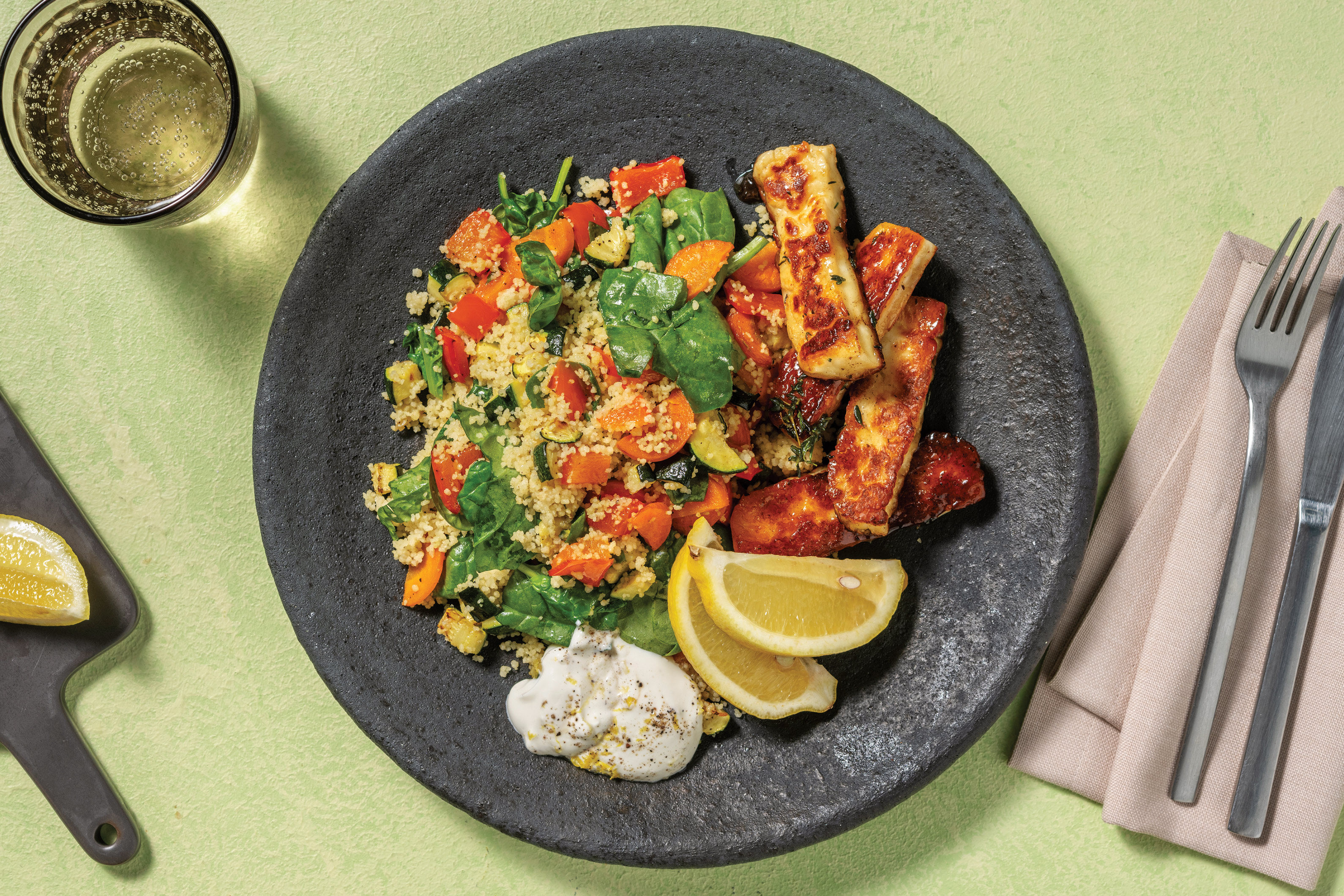 Honey & Thyme Haloumi Couscous Recipe | HelloFresh