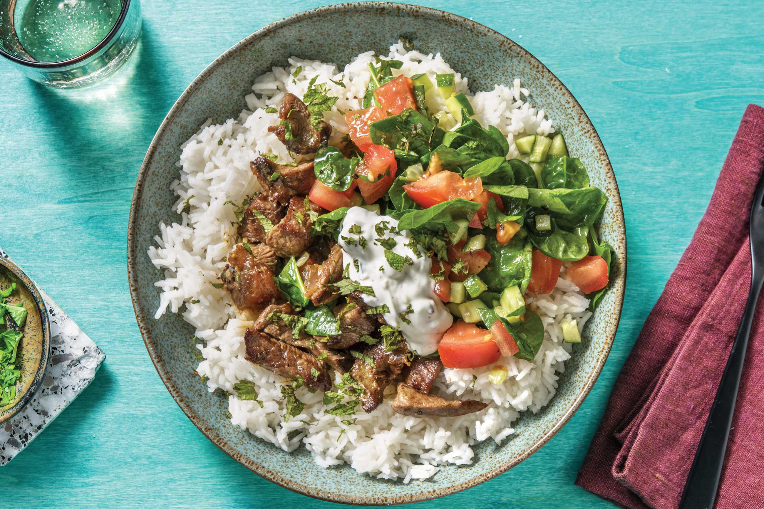 Indian Coconut Beef & Garlic Rice Recipe | HelloFresh