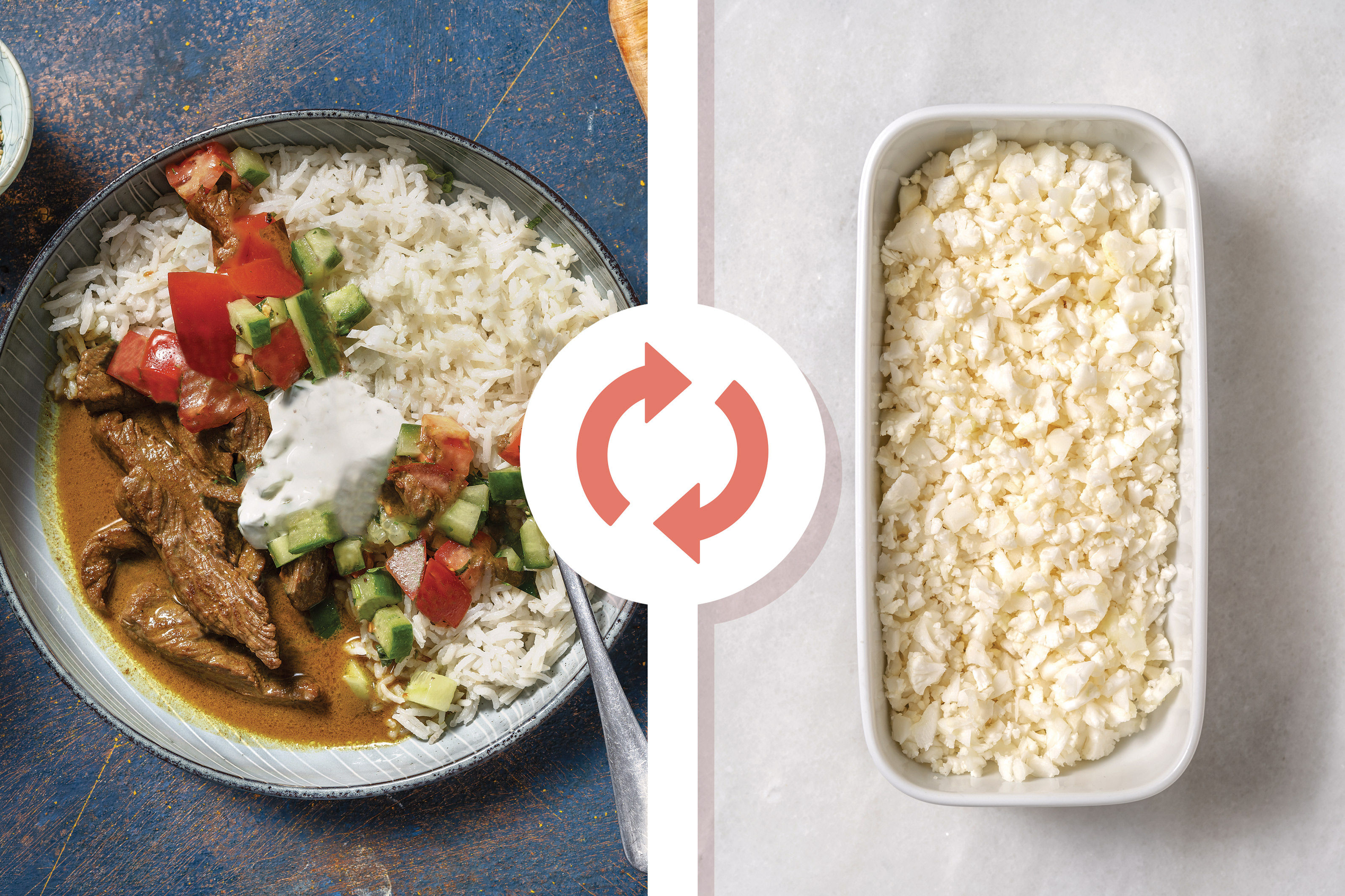 Indian Coconut Beef & Garlic Cauliflower Rice Bowl Recipe | HelloFresh