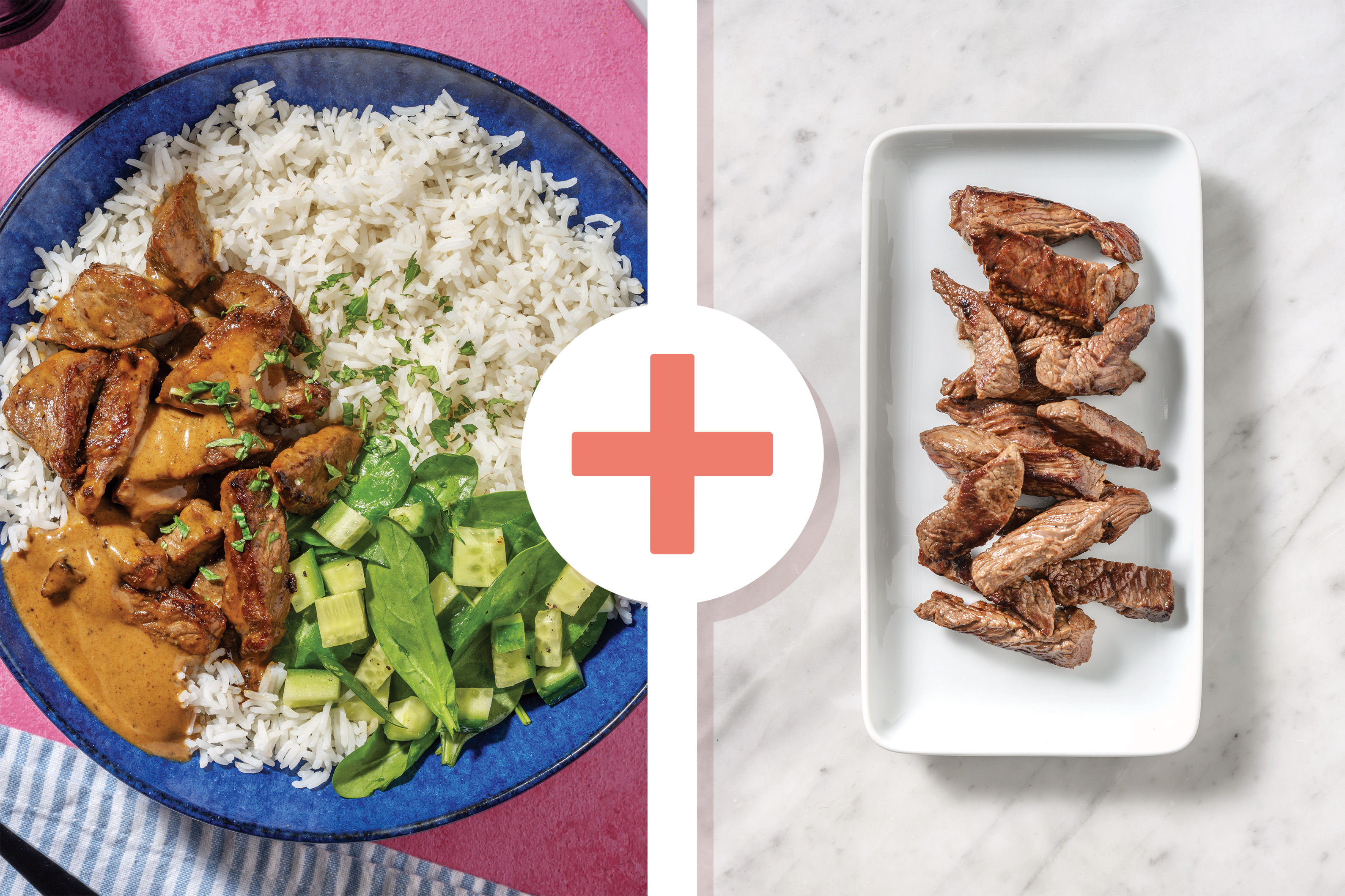 Double Indian Coconut Beef & Garlic Rice Bowl Recipe | HelloFresh