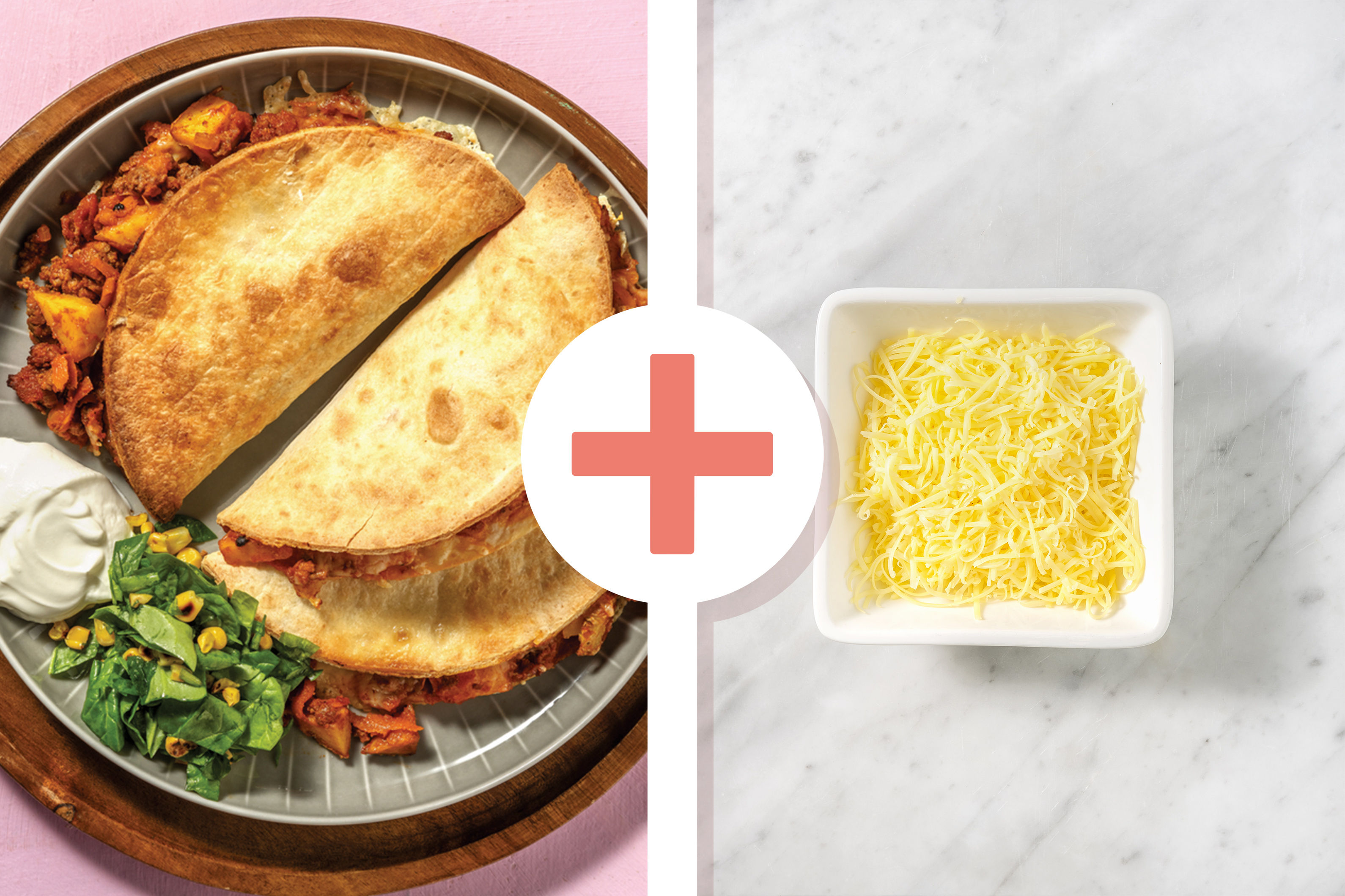 Indian Potato & Beef Dosa-Dillas Recipe | HelloFresh