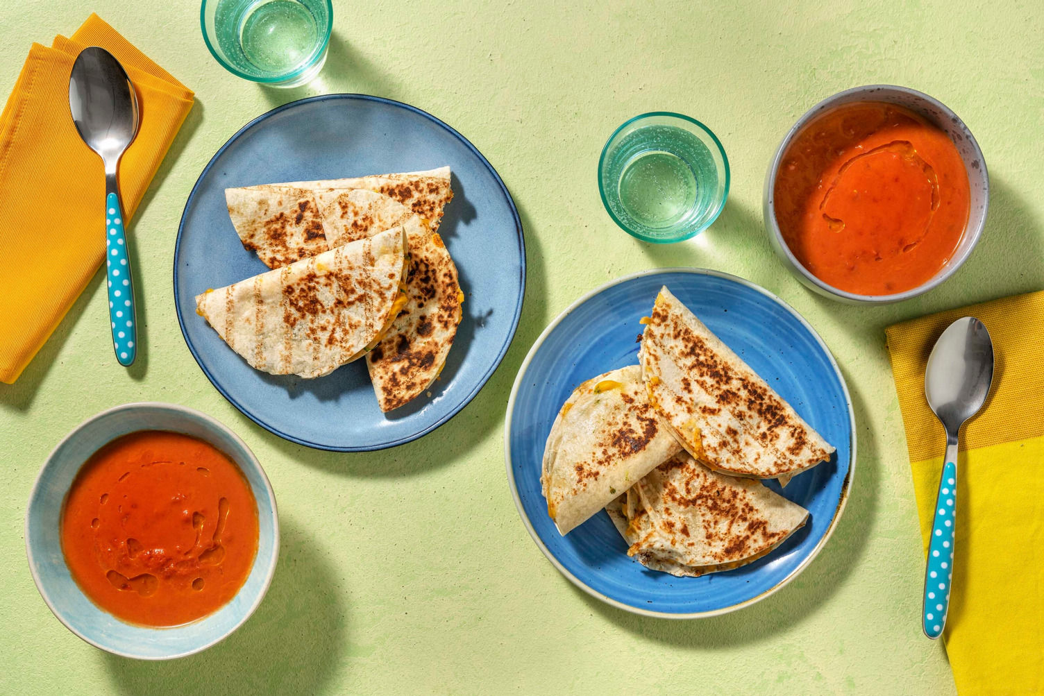 Kids' Spinach-Cheddar Quesadillas Recipe | HelloFresh