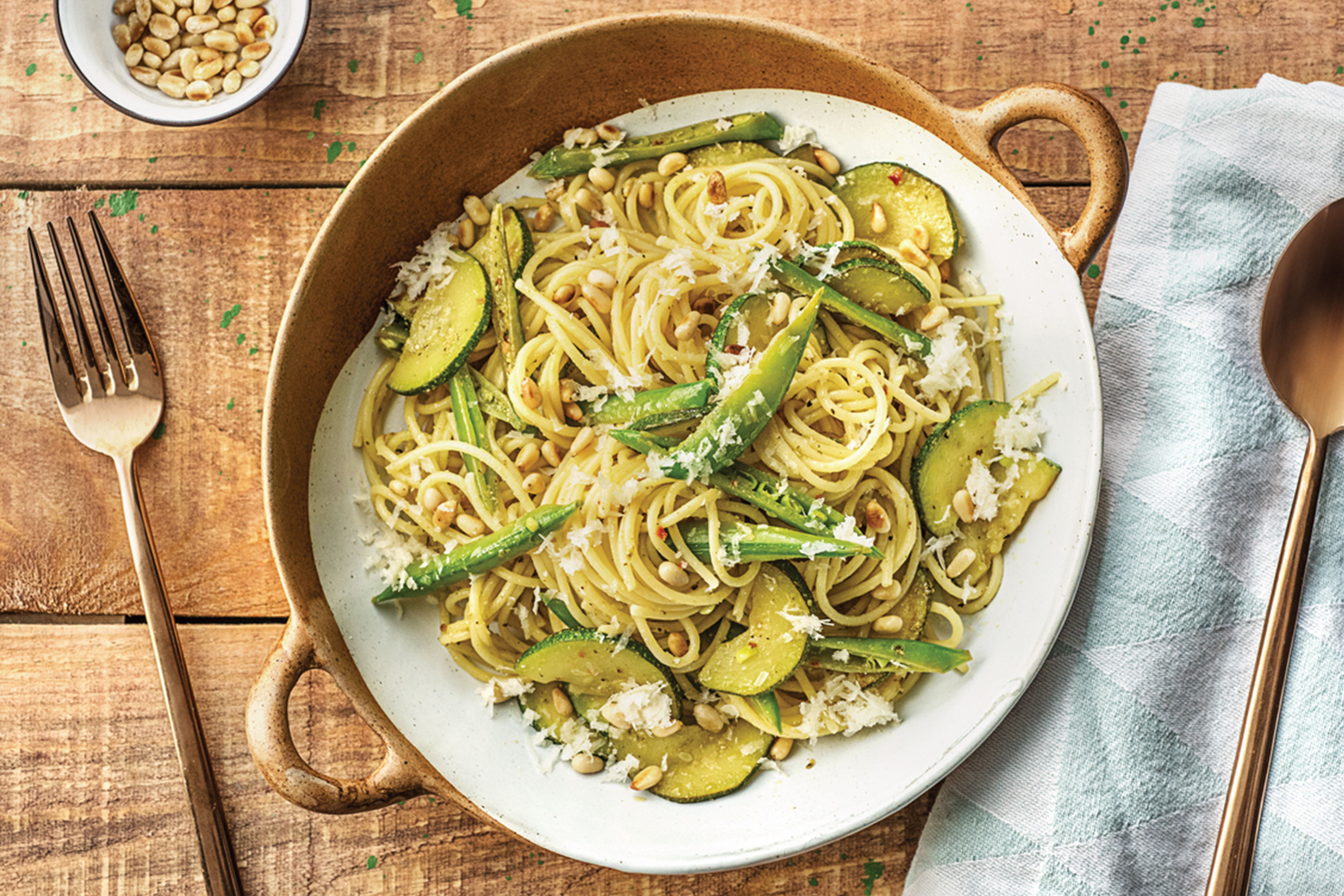 Lemon Pesto & Pine Nut Spaghetti Recipe | HelloFresh