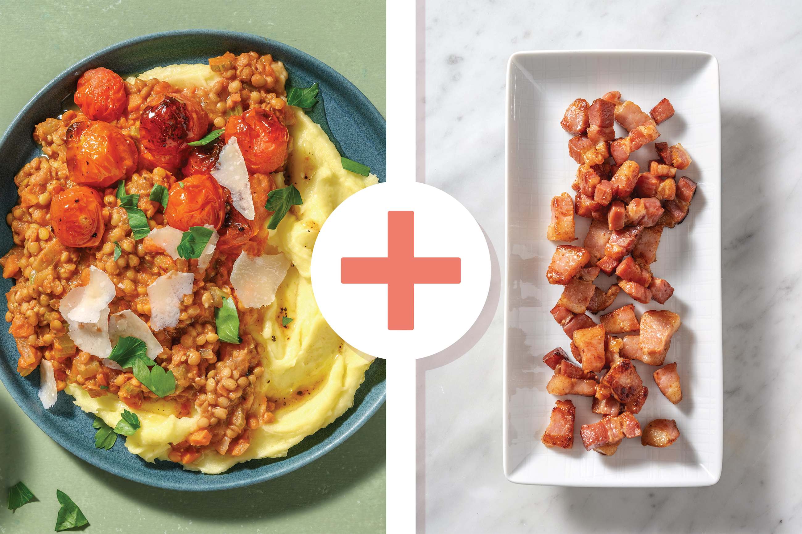 Lentil & Bacon Pesto Bolognese & Mash Recipe | HelloFresh