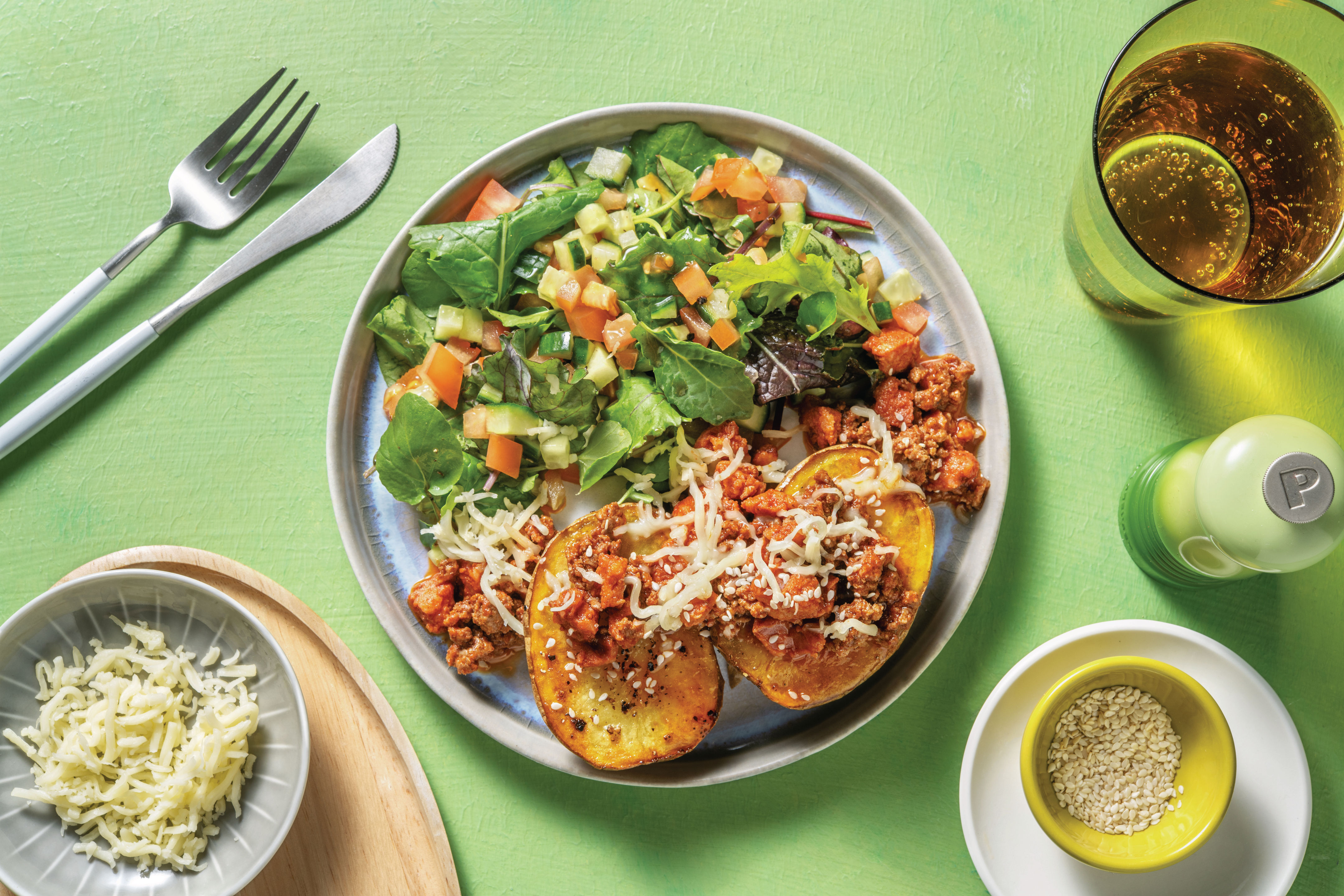 Easy Beef & Chorizo Jacket Potatoes Recipe | HelloFresh