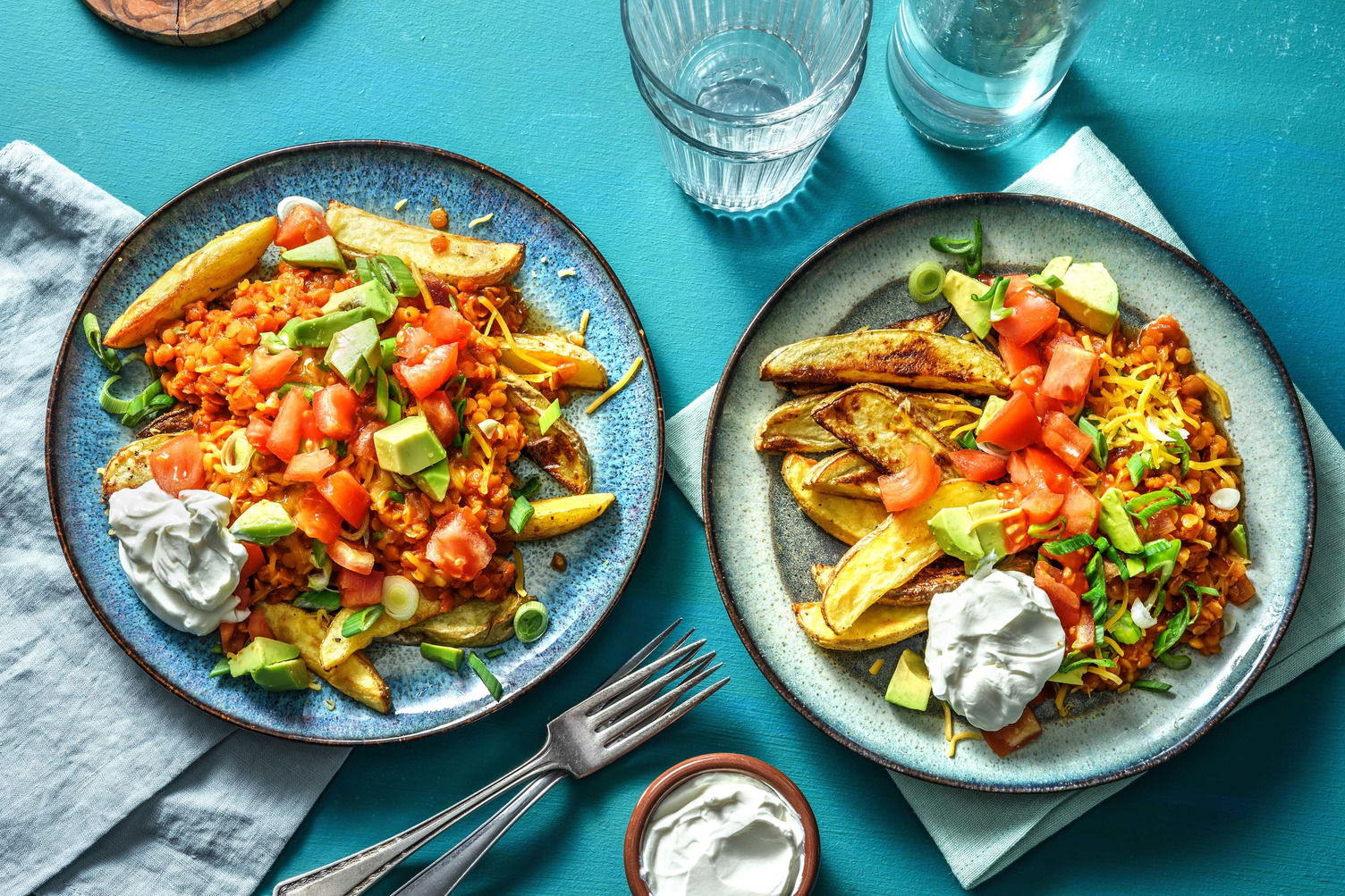 Loaded Lentil Chili-Cheese Potato Wedges Recipe | HelloFresh
