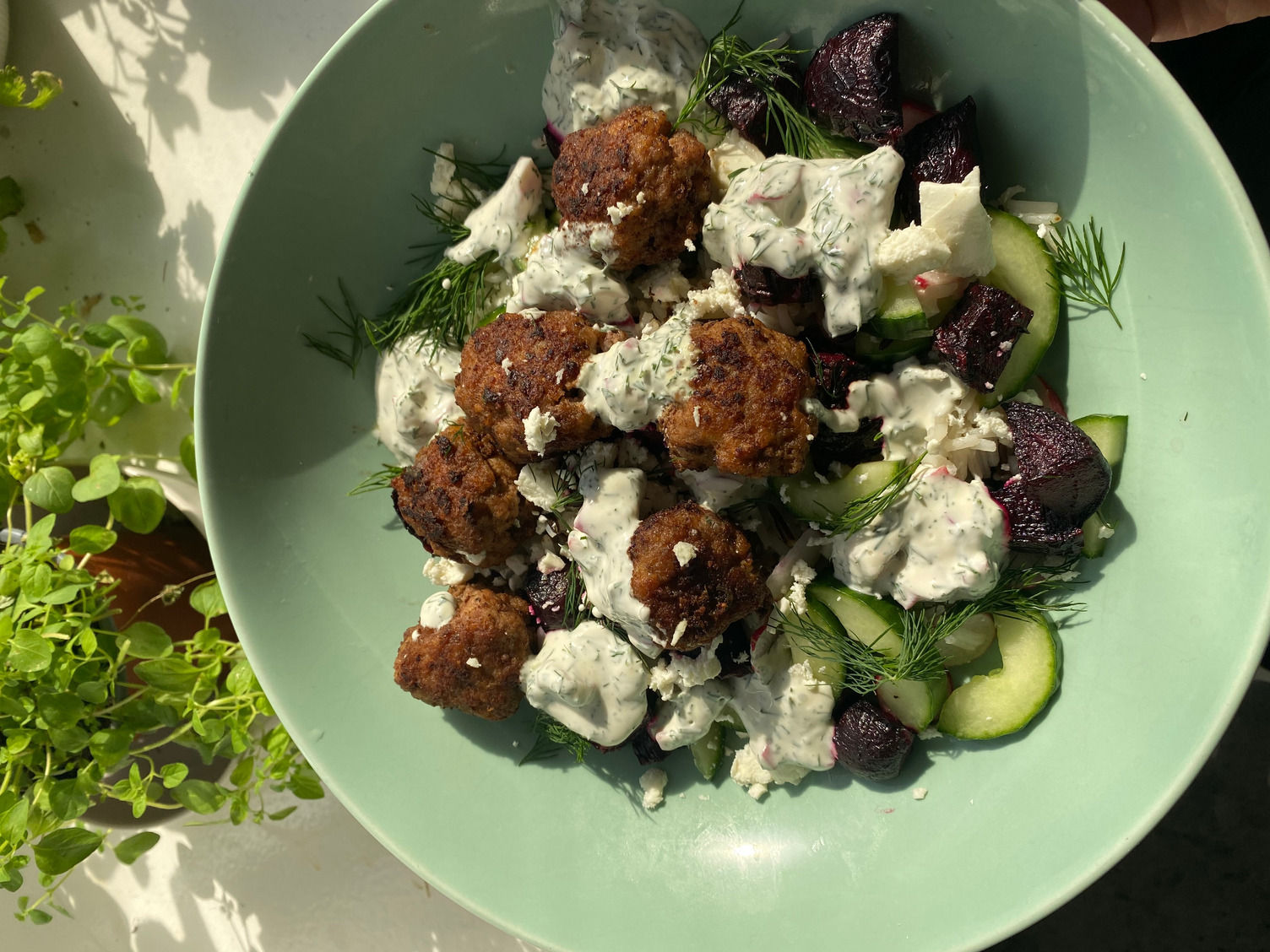 Meatballs with roasted beetroot salad | HelloFresh