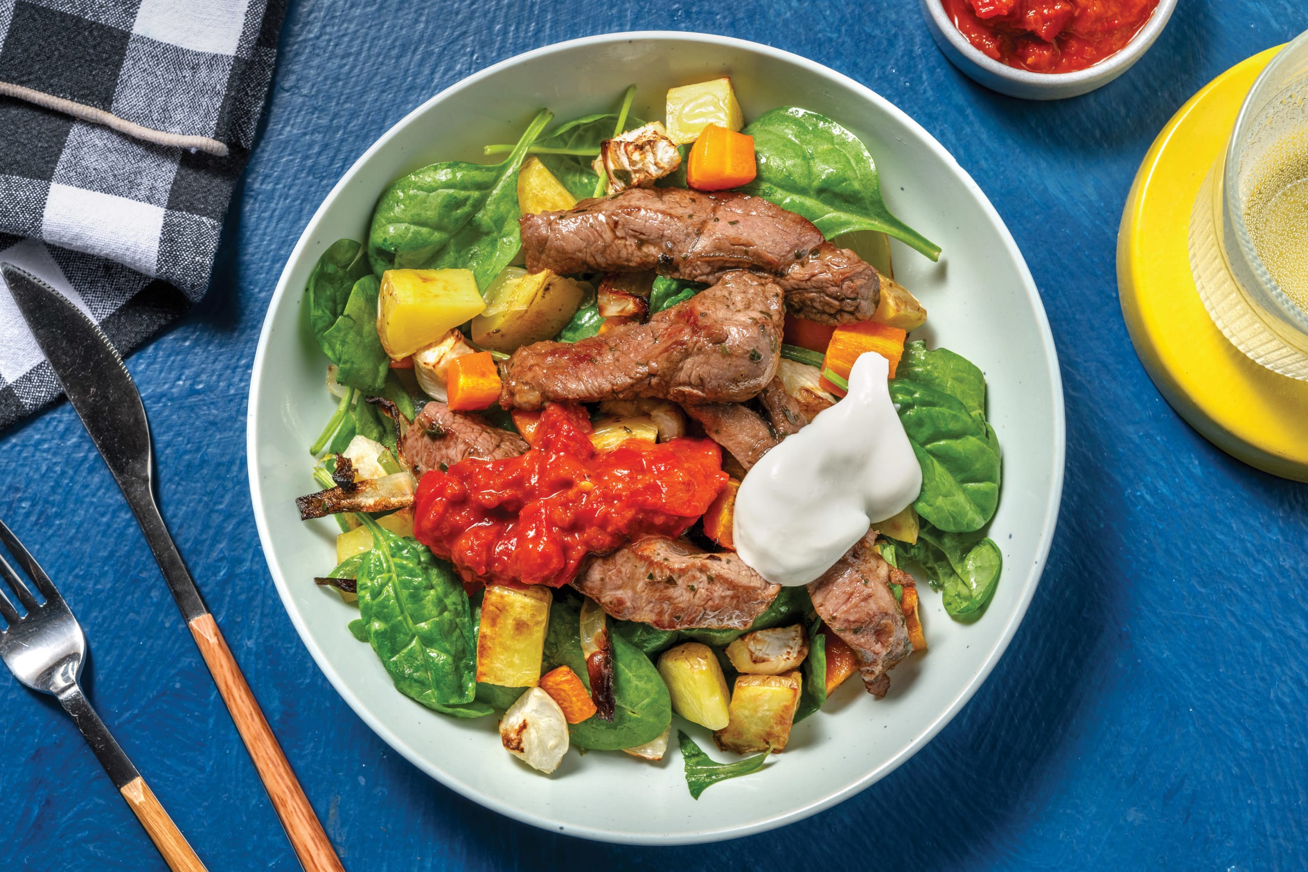 Herbed Haloumi & Roast Veggie Toss Recipe | HelloFresh