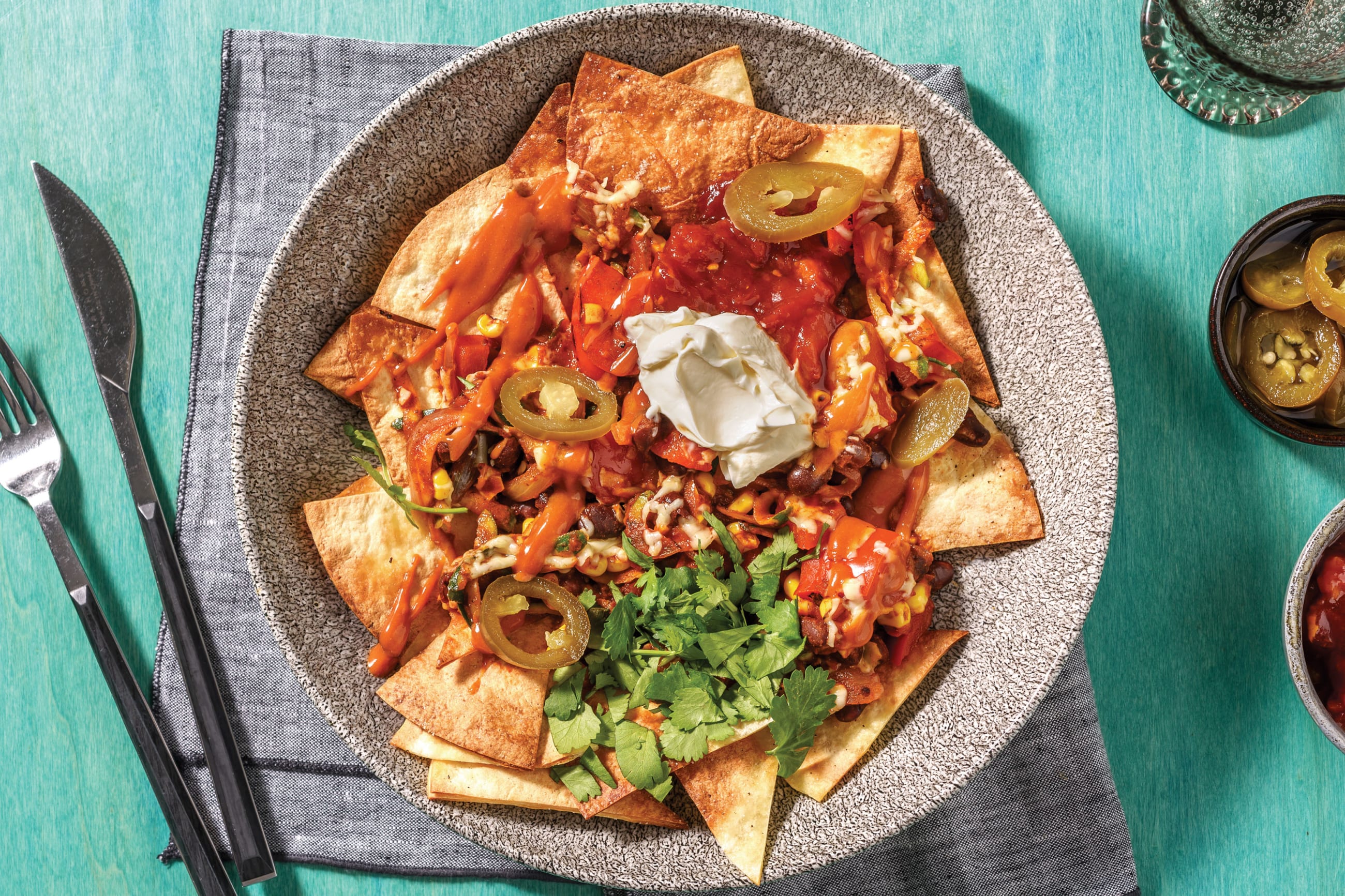Fiery Bean & Jalapeño Nachos Recipe | HelloFresh