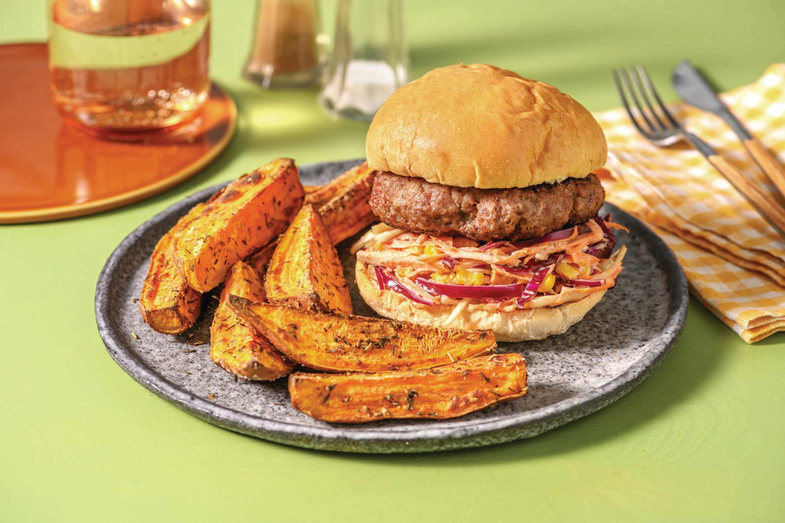 Mexican Beef & Corn Slaw Burger Recipe | HelloFresh