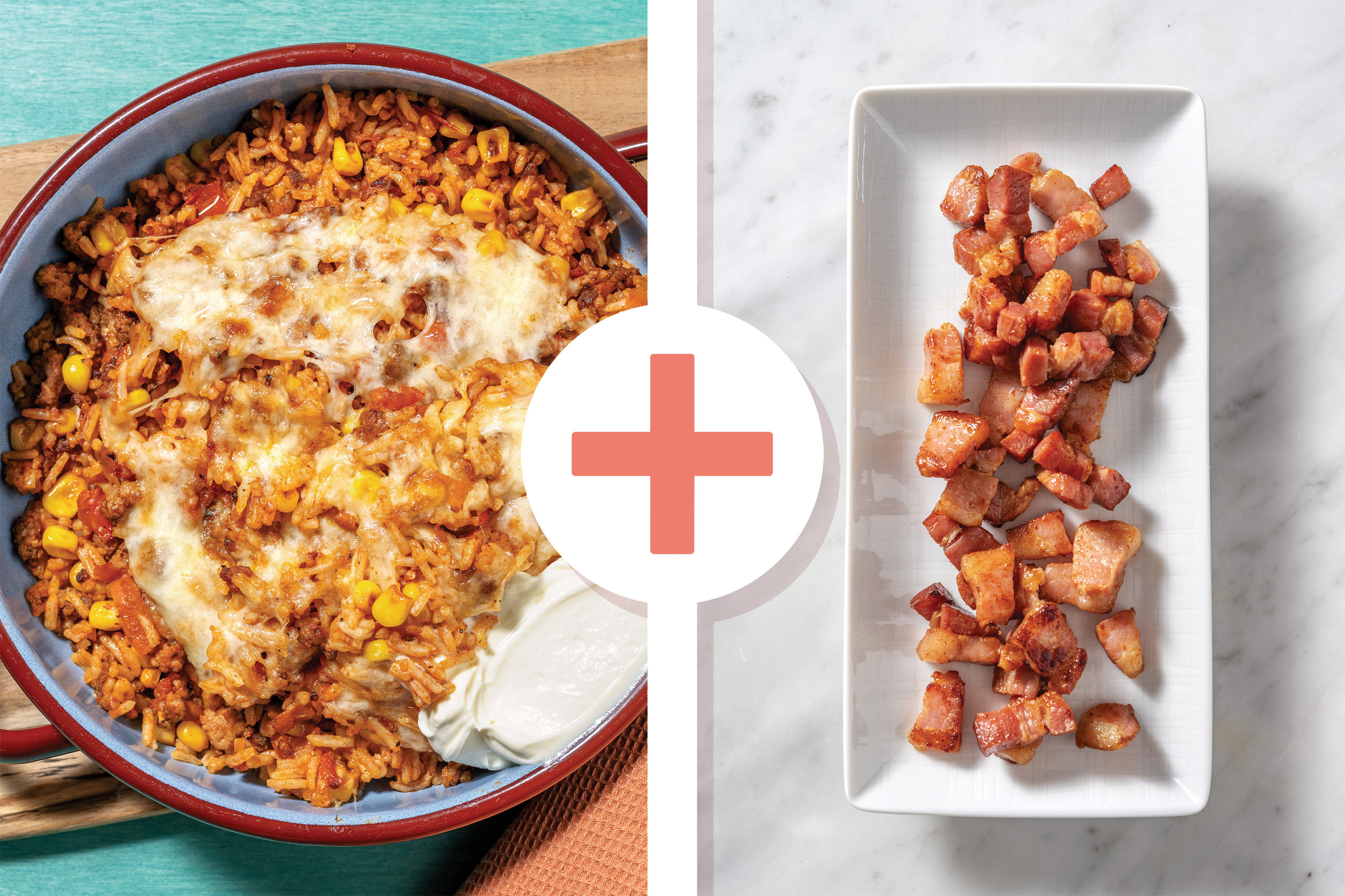 Cheesy Mexican Beef & Bacon Rice Bake Recipe | HelloFresh