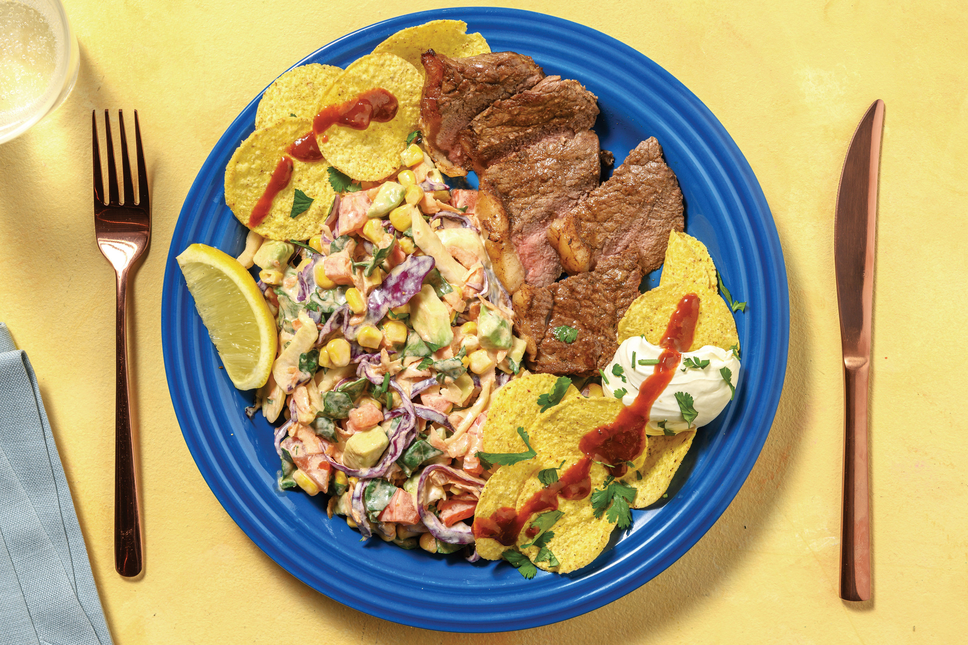 Mexican Beef Rump with Corn Chips & Creamy Avo-Corn Slaw Recipe ...