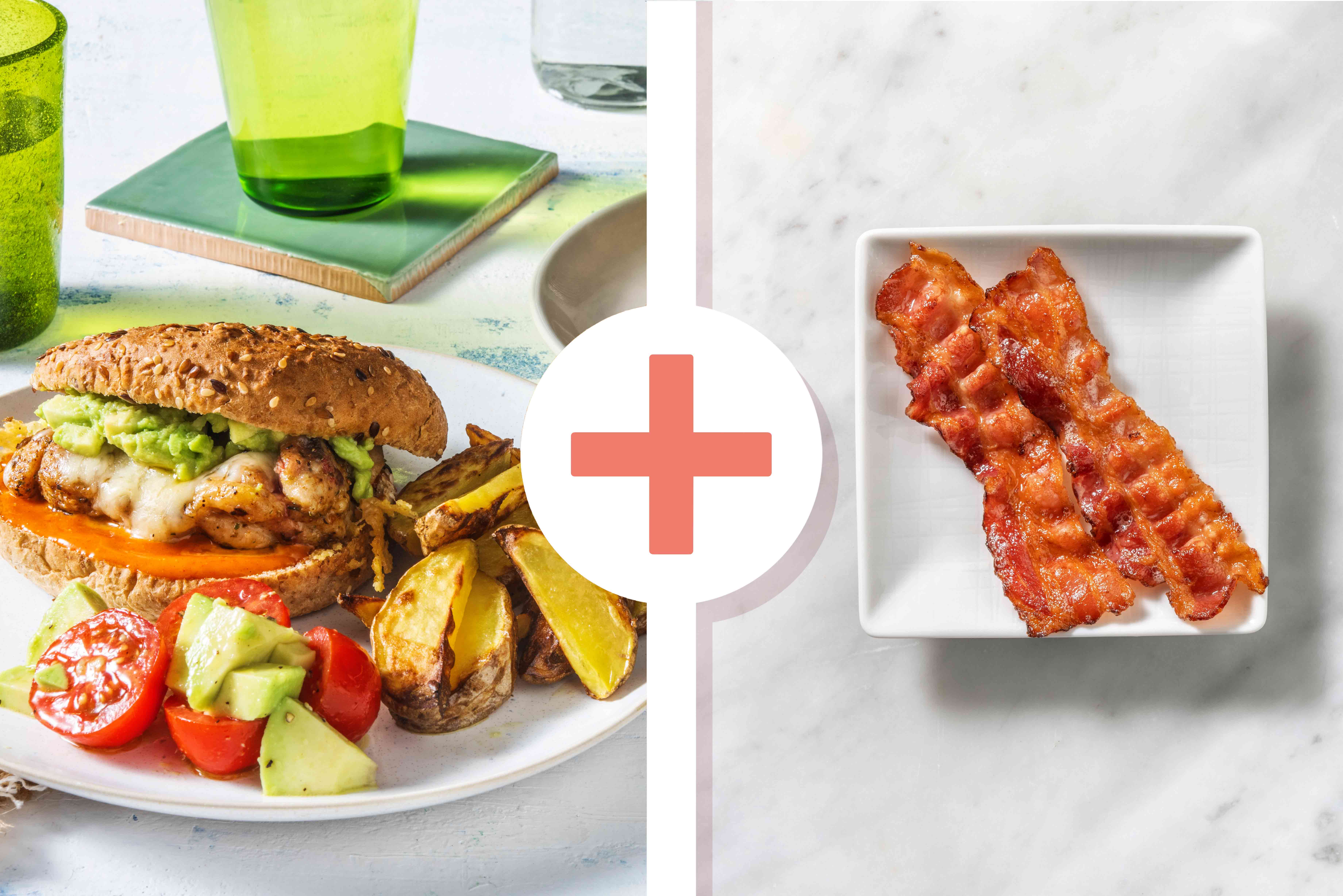 Mexican Cheesy Chicken Burger & Streaky Bacon Recipe | HelloFresh