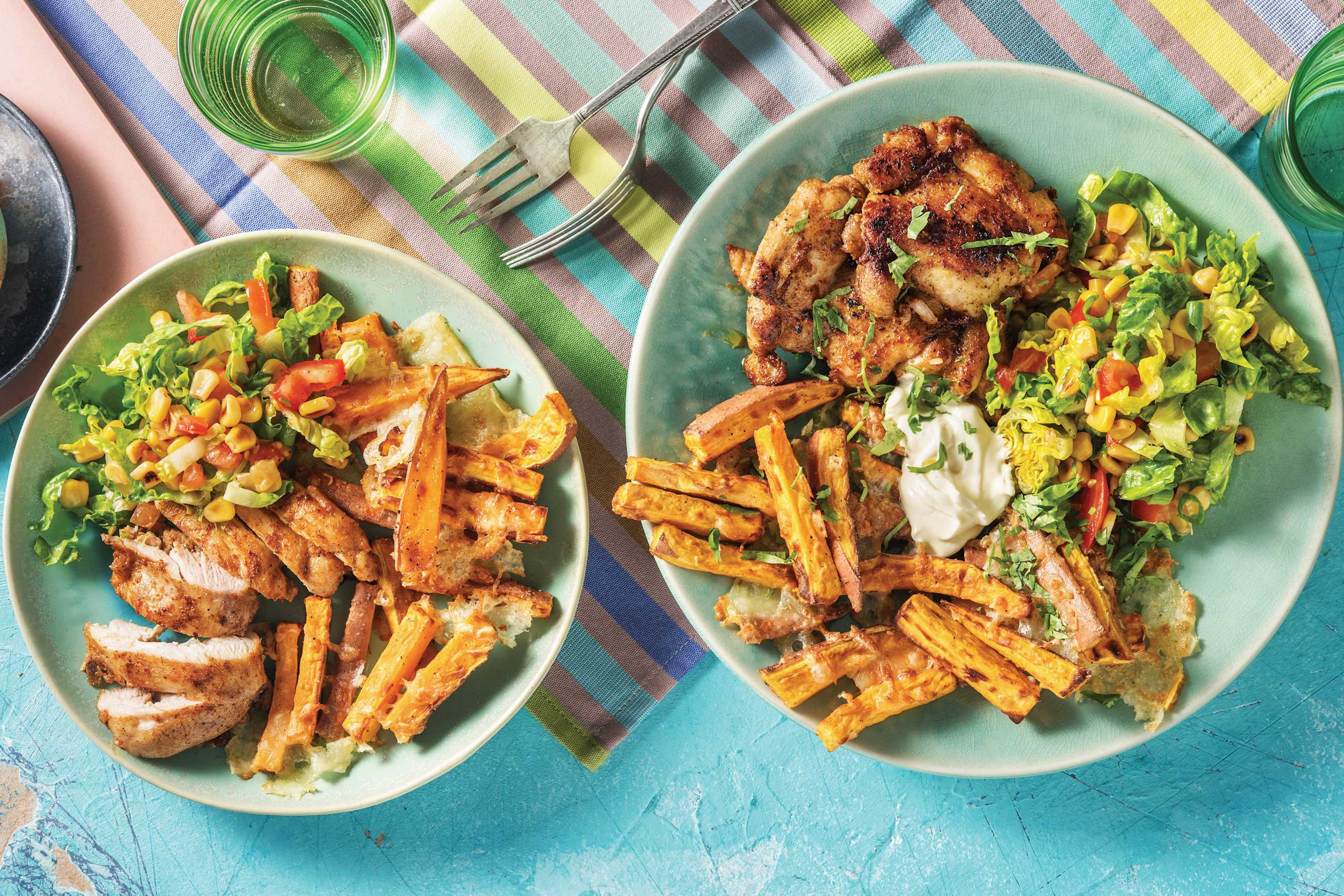 American Chicken Thigh & Cheesy Sweet Potato Recipe | HelloFresh