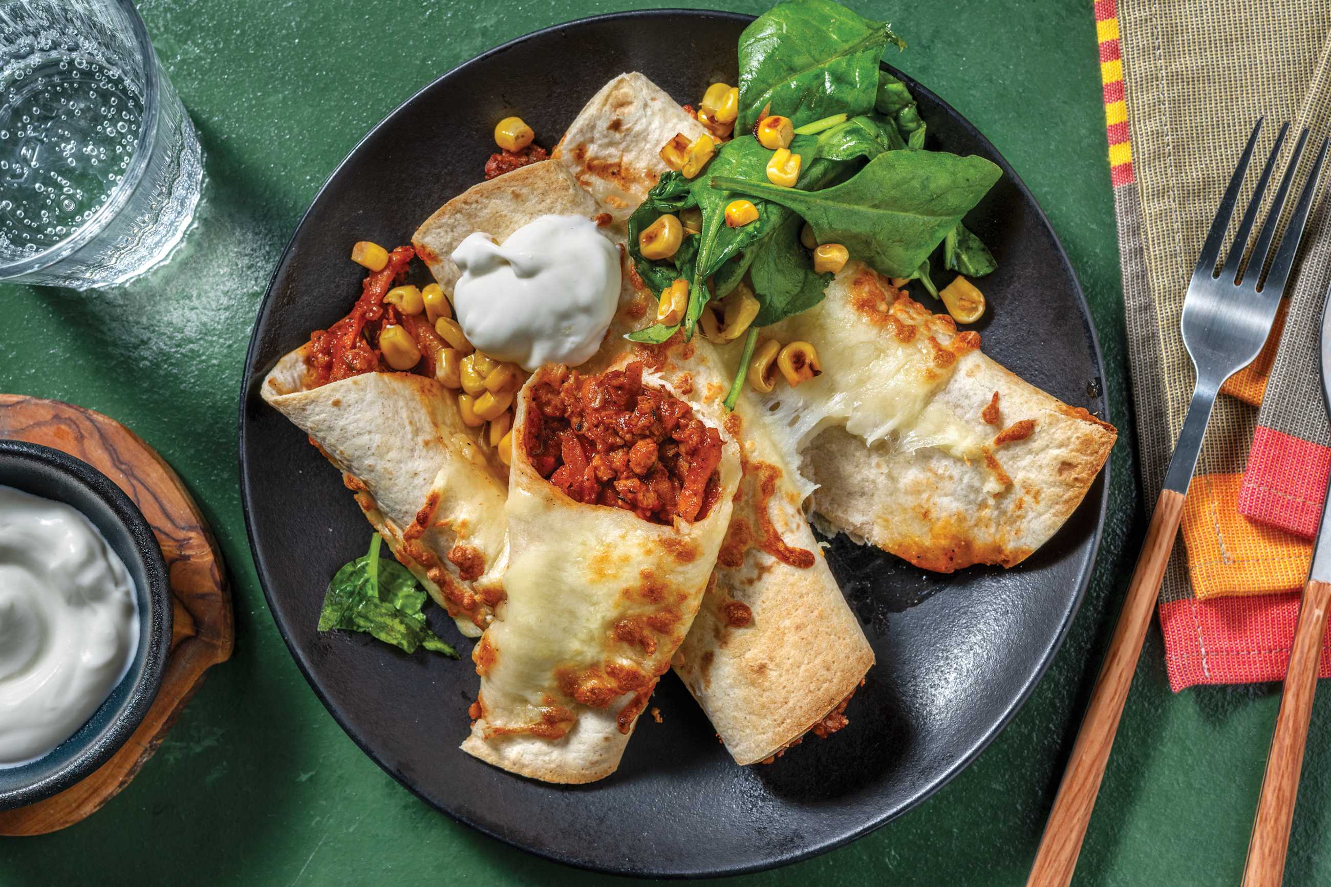 Mexican Fiesta Veggie Mince Enchiladas Recipe | HelloFresh