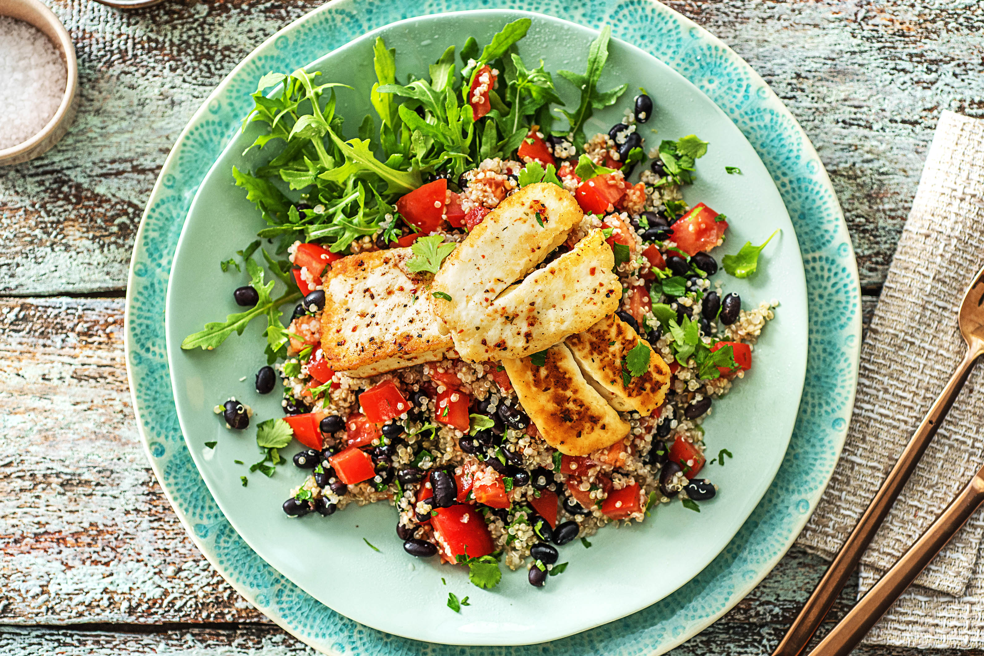 Spiced Halloumi, Quinoa and Black Beans Recipe | HelloFresh