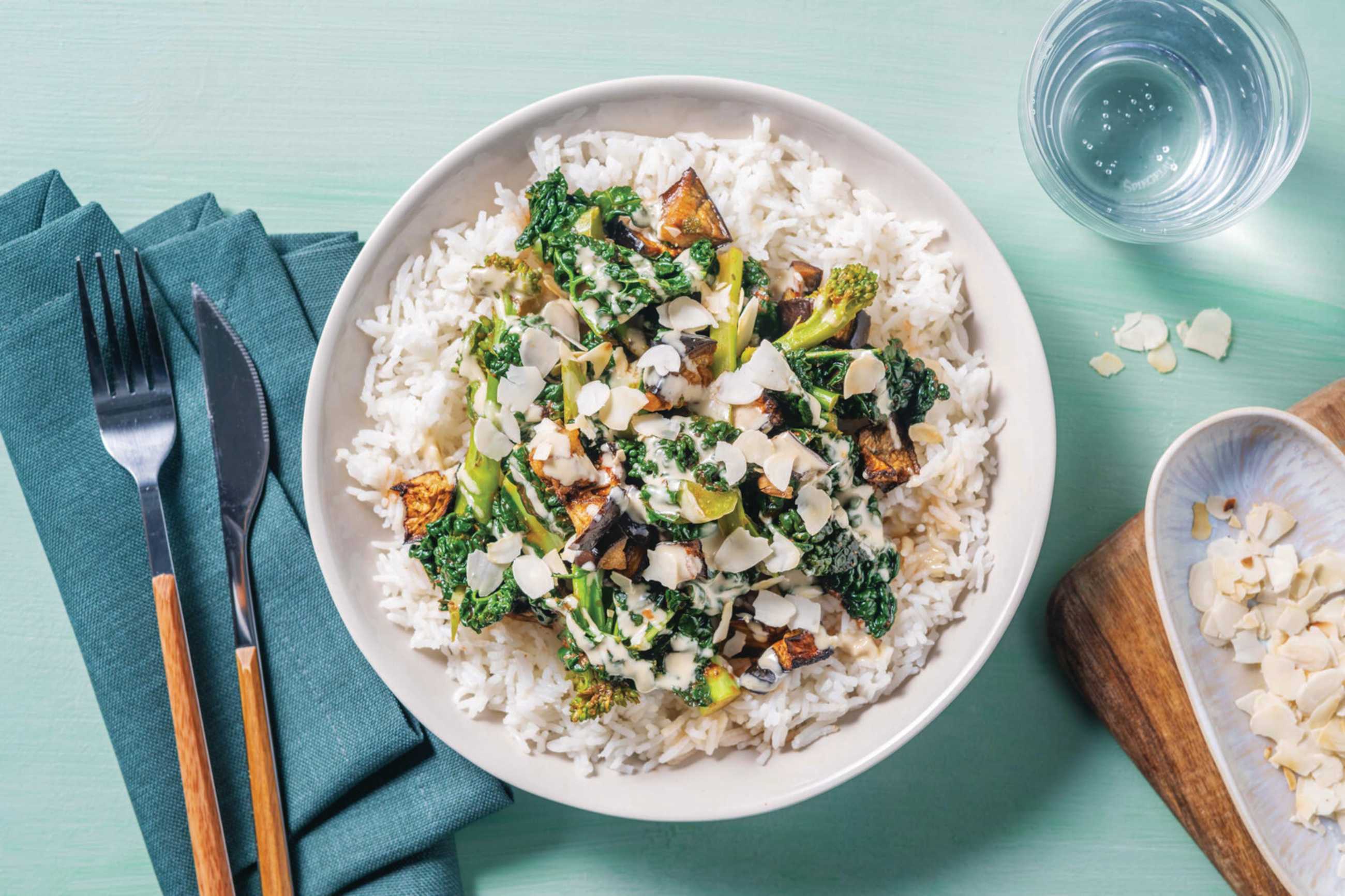 Middle Eastern Eggplant & Garlic Rice Recipe | HelloFresh