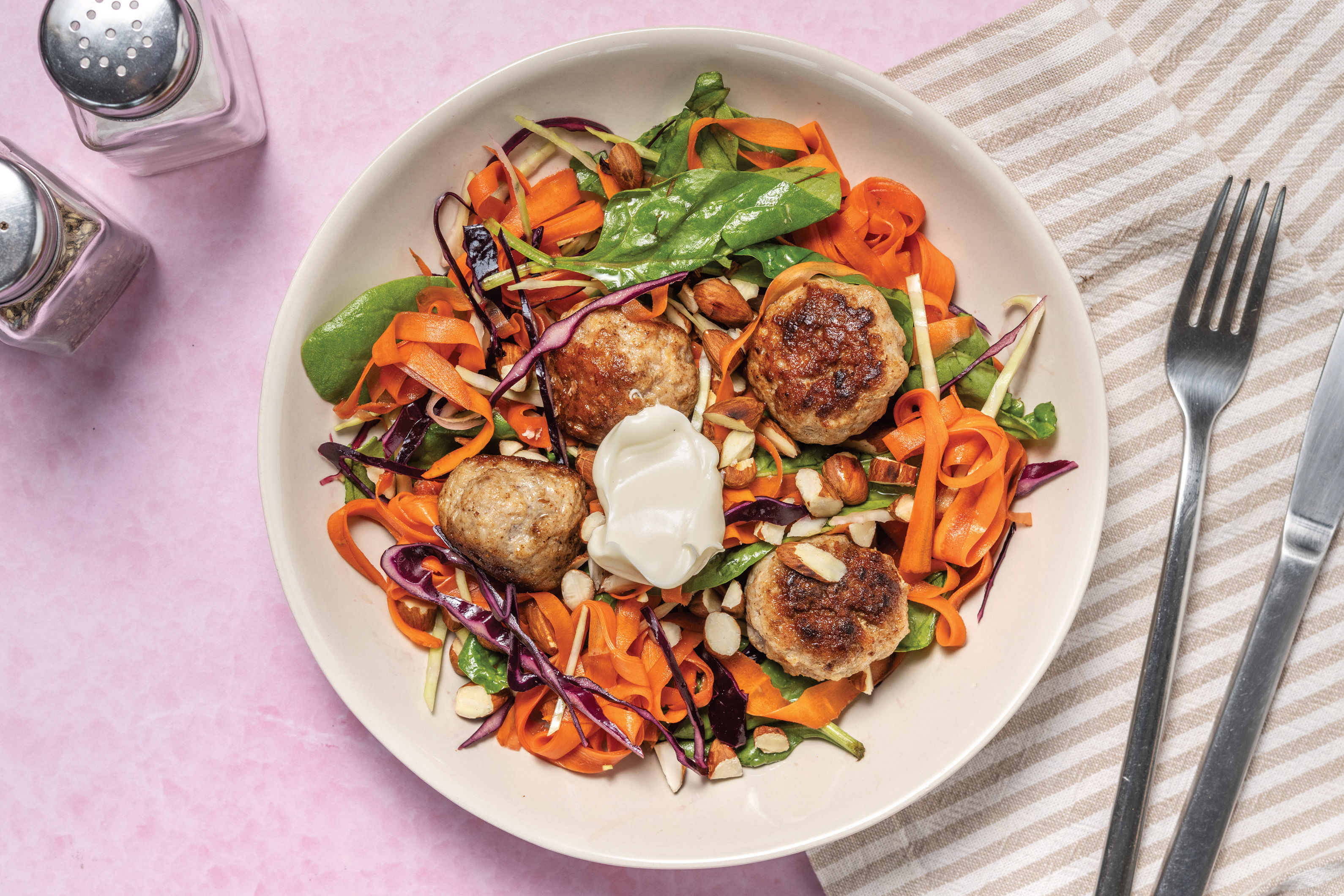 Middle Eastern Pork Meatballs & Carrot Noodles Recipe | HelloFresh