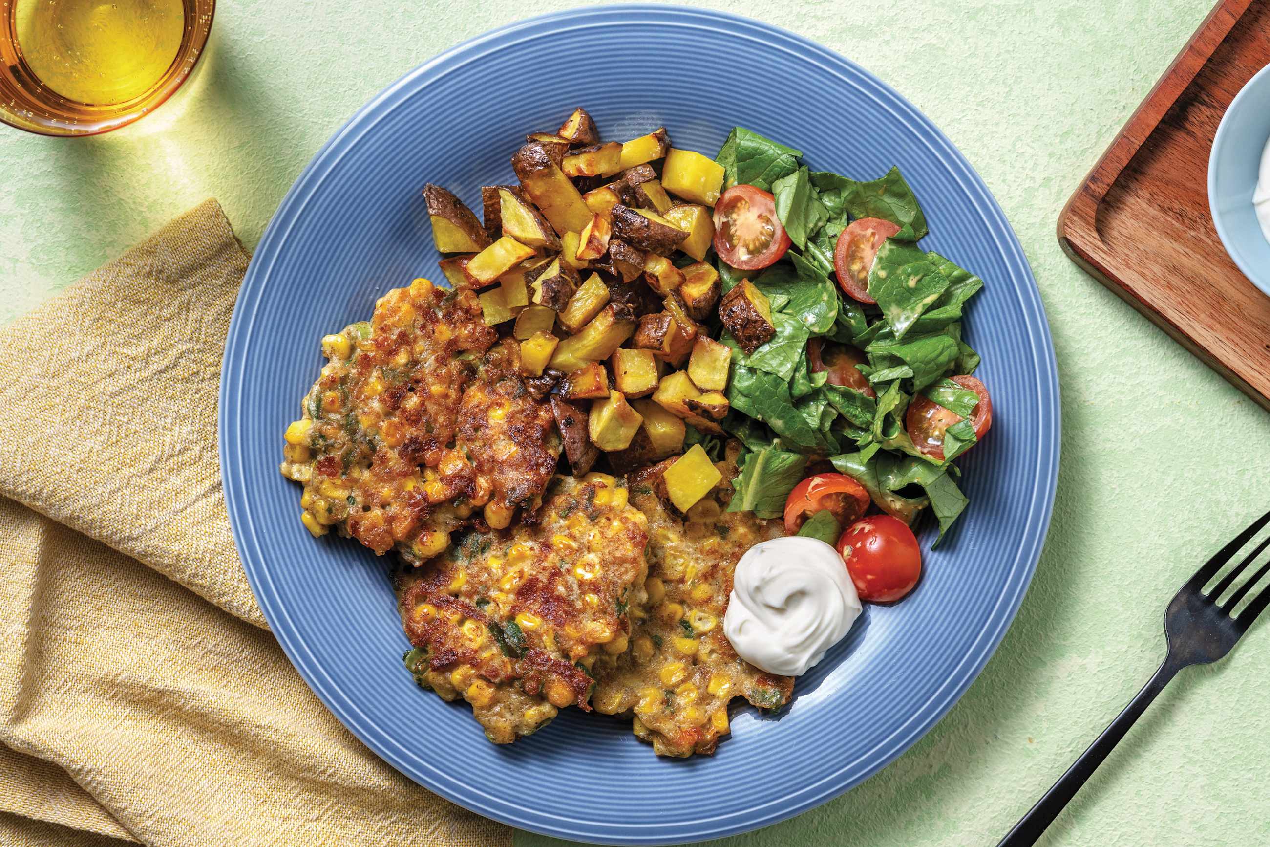 Middle Eastern-Spiced Corn Fritters Recipe | HelloFresh