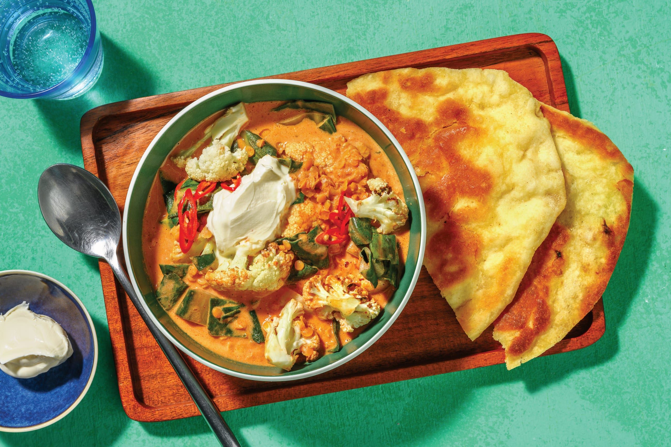 Hearty Cauliflower & Silverbeet Lentil Dhal Recipe | HelloFresh