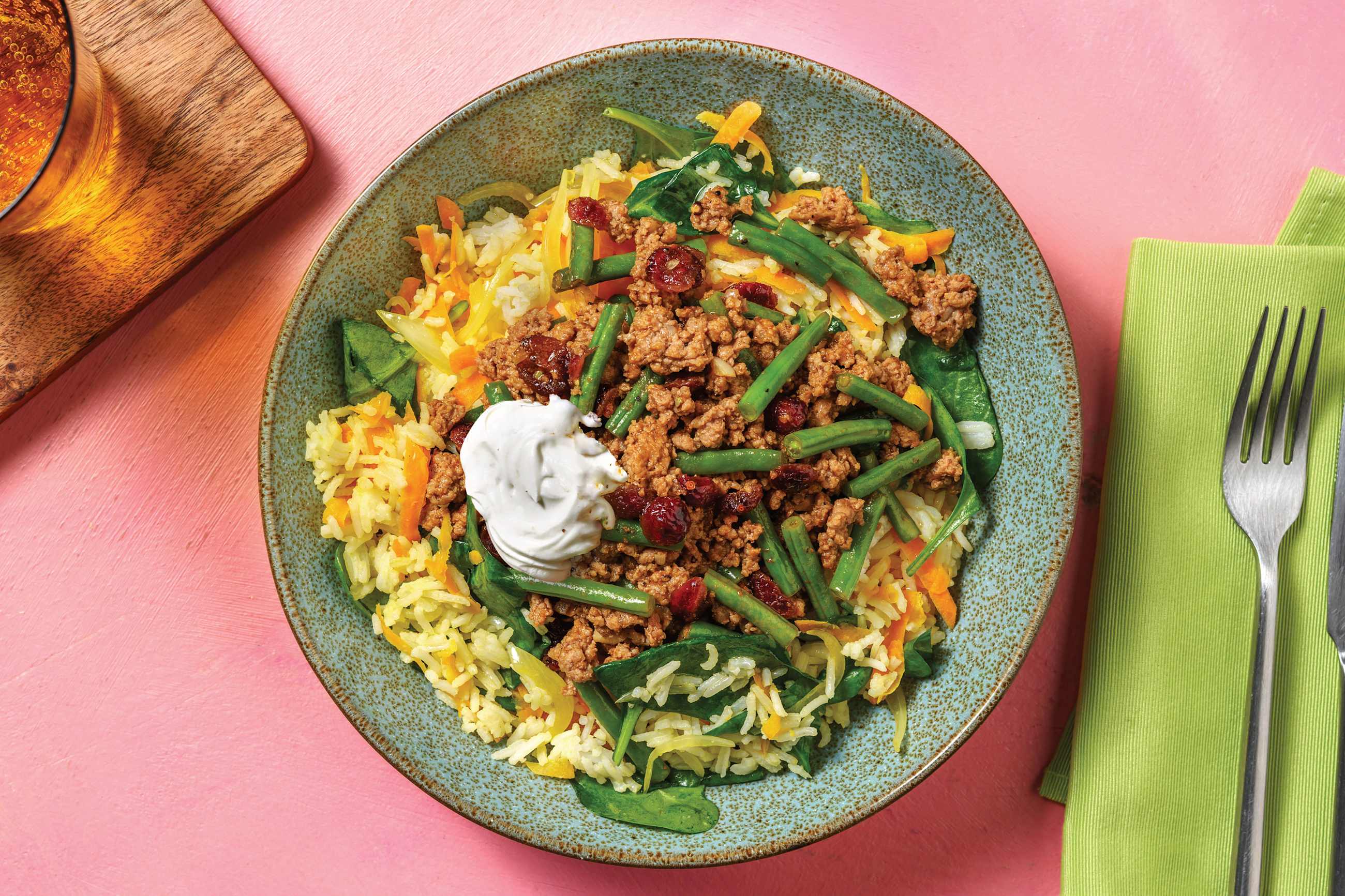 Moroccan-Spiced Plant-Based Mince & Pilaf Rice Recipe | HelloFresh