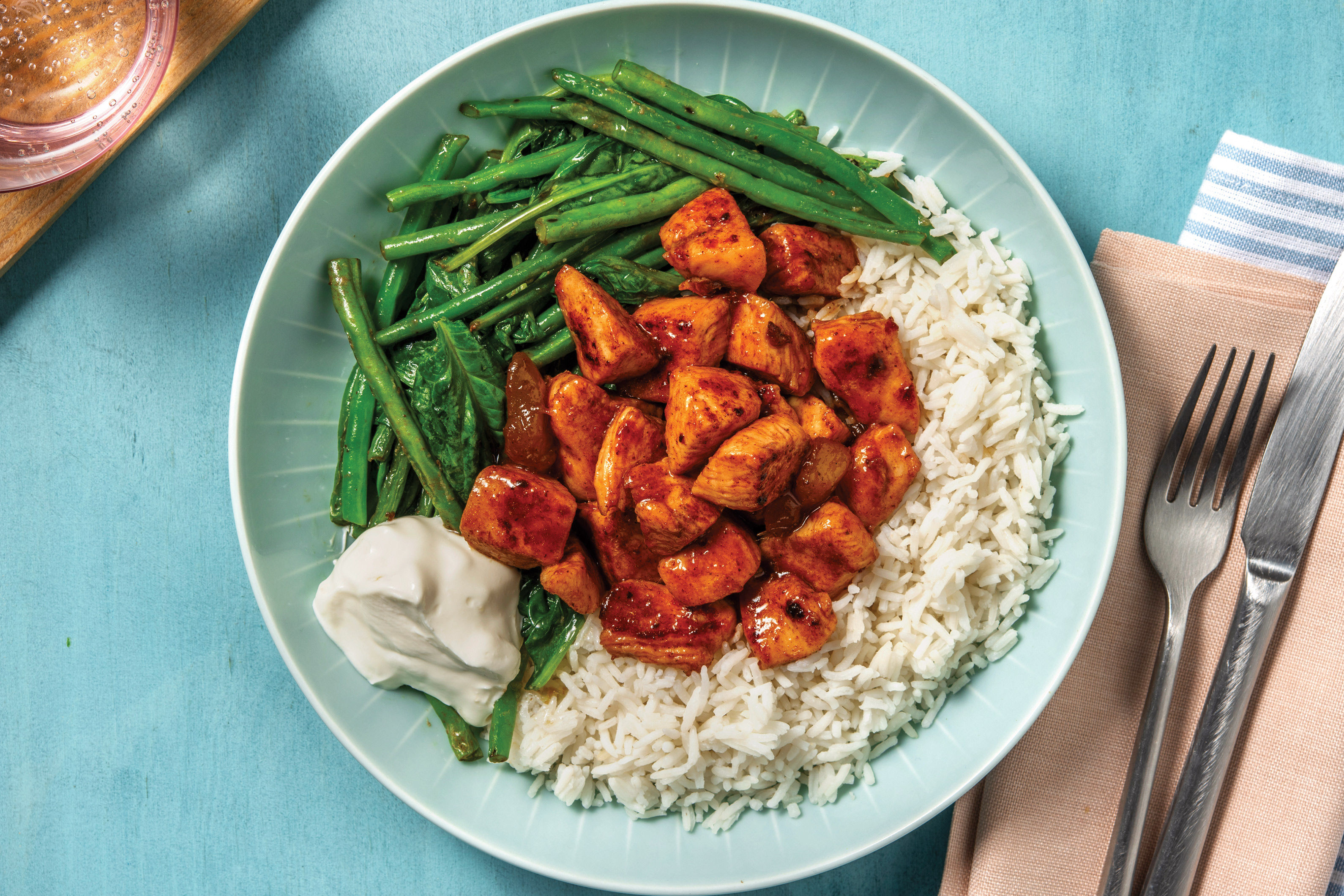 Quick Mango-Glazed Mumbai Chicken & Garlicky Greens Recipe | HelloFresh