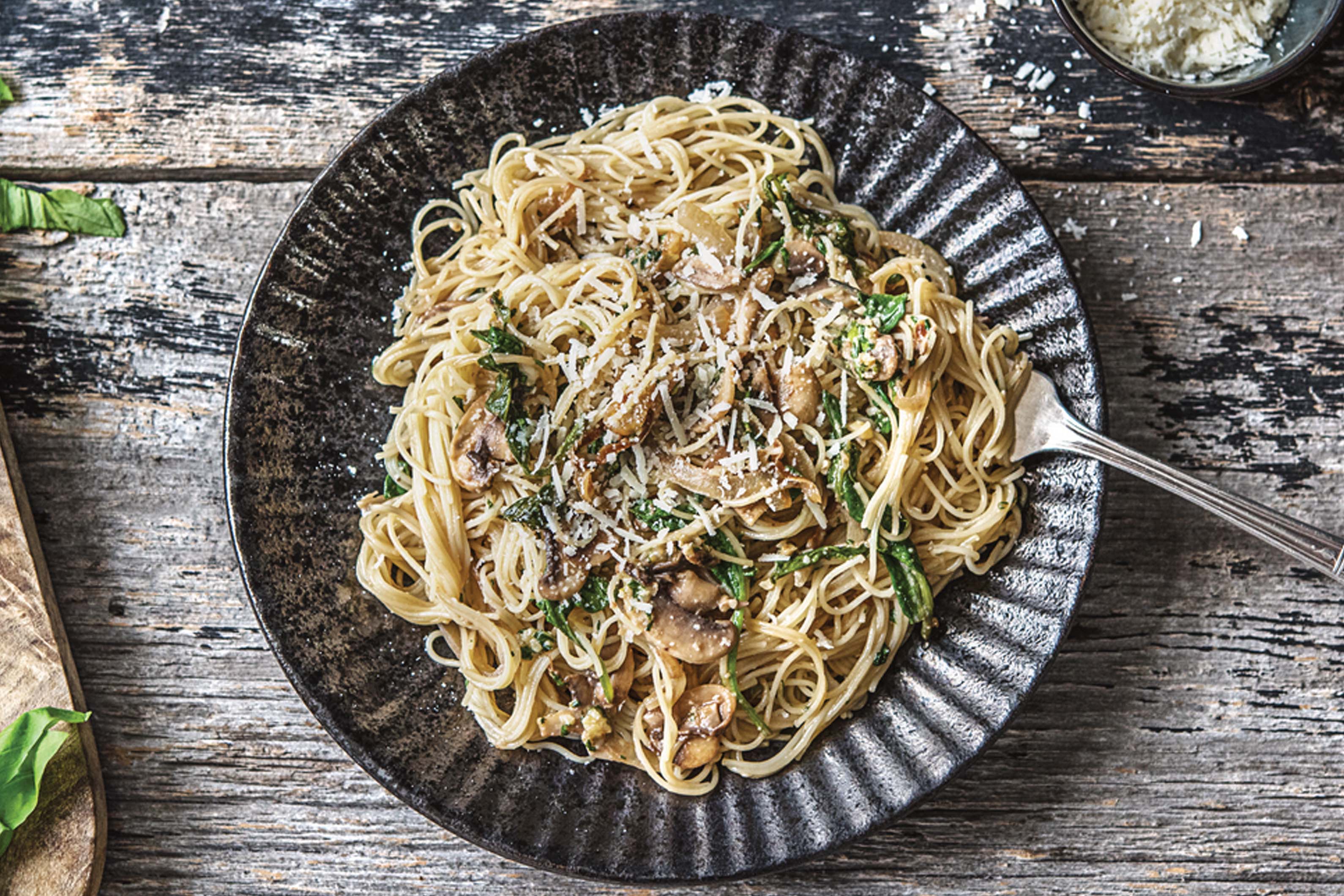 Mushroom Pasta with Basil-Walnut Pesto Recipe | HelloFresh